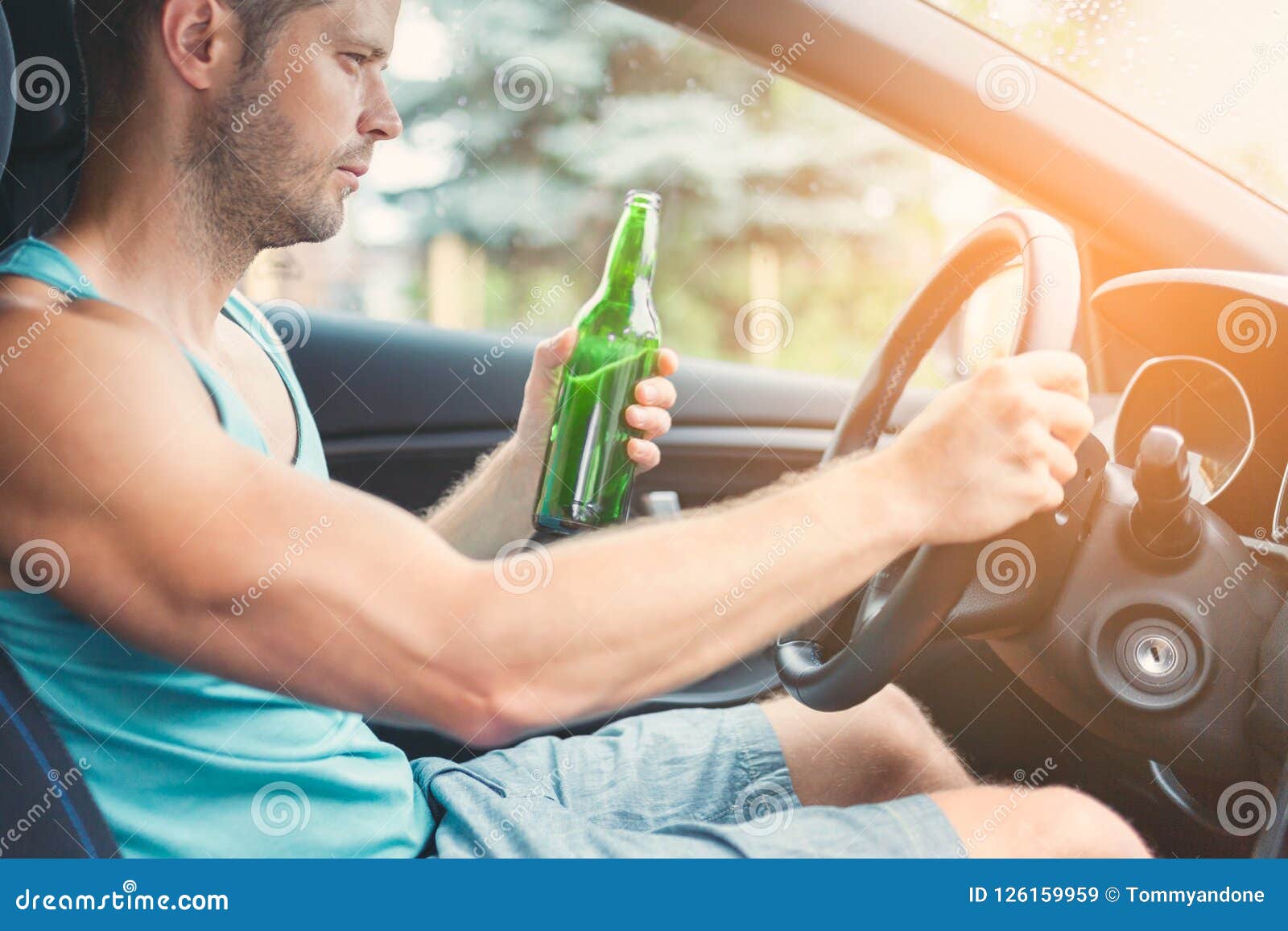 Drunk Driver Behind the Steering Wheel of a Car Stock Image - Image of ...