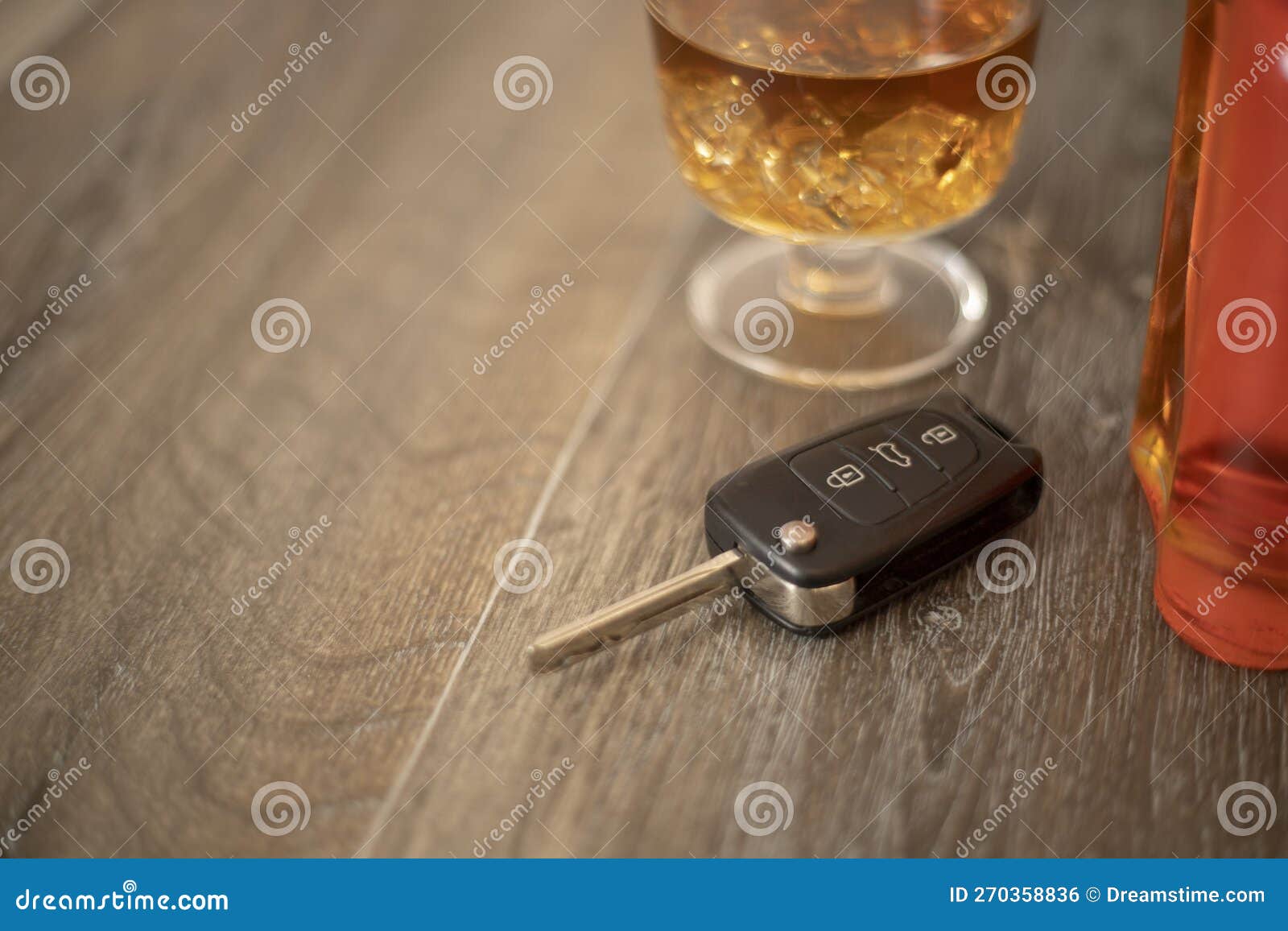Drunk Driving Concept - Car Keys in the Foreground with Glass of ...