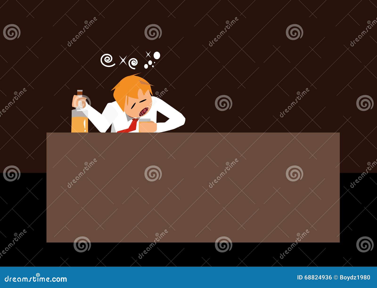 Drunk employee stock vector. Illustration of player, office - 68824936