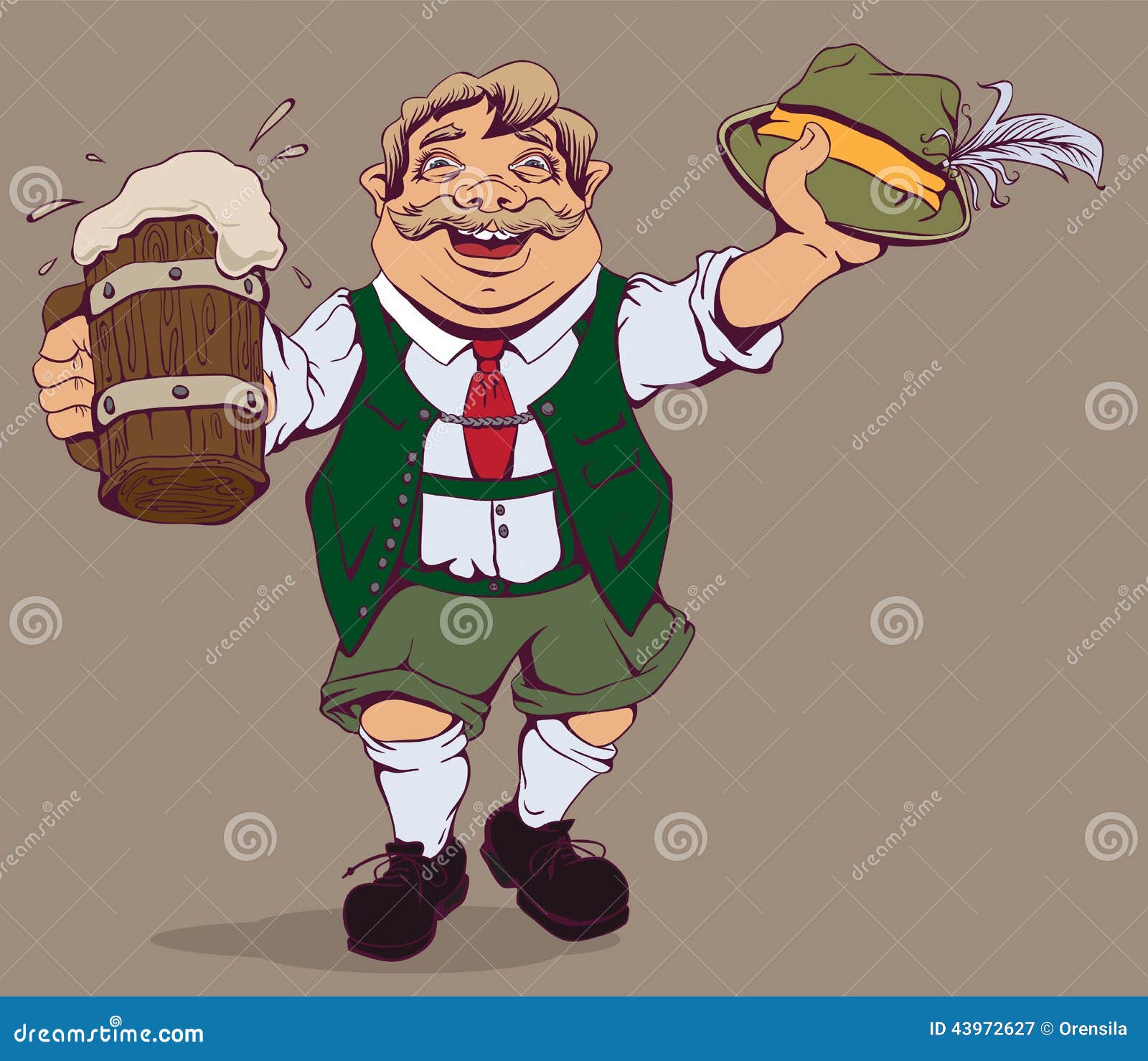 Drunk fat German with beer stock vector. Illustration of enjoyment ...