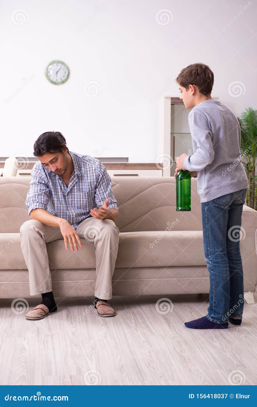 Drunk father and his son stock image. Image of family - 156418037