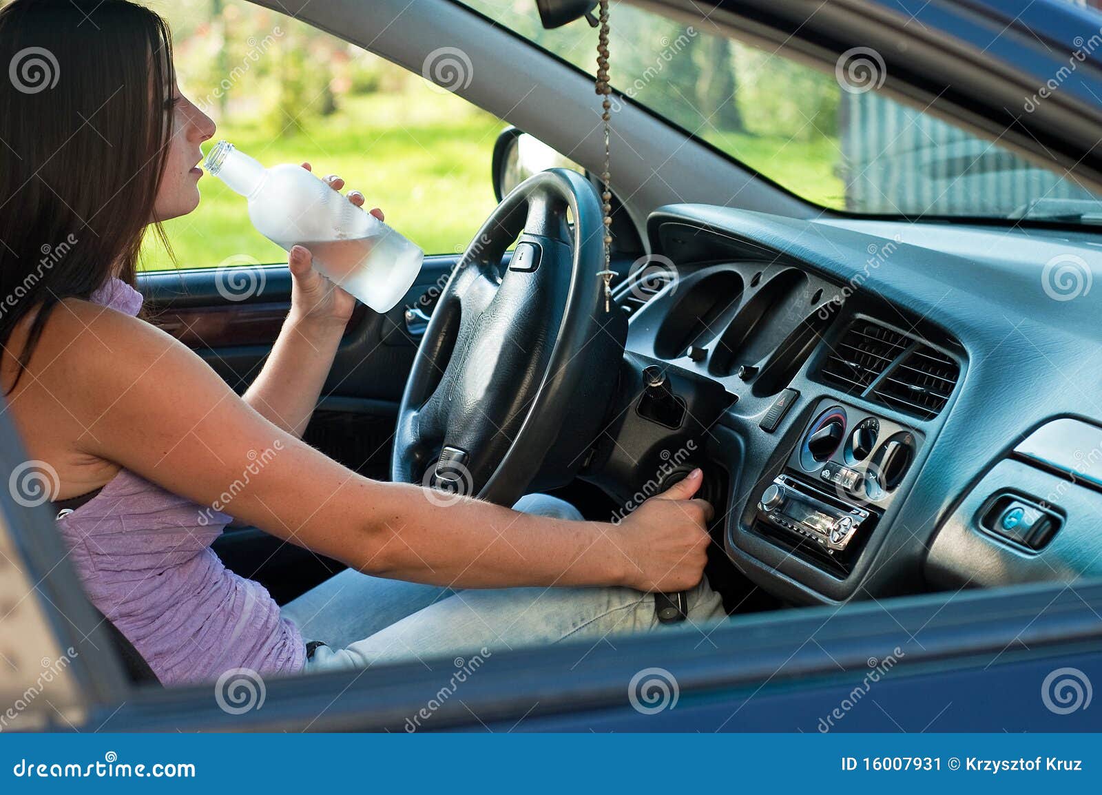 Drunk female driver stock image. Image of drink, woman - 16007931