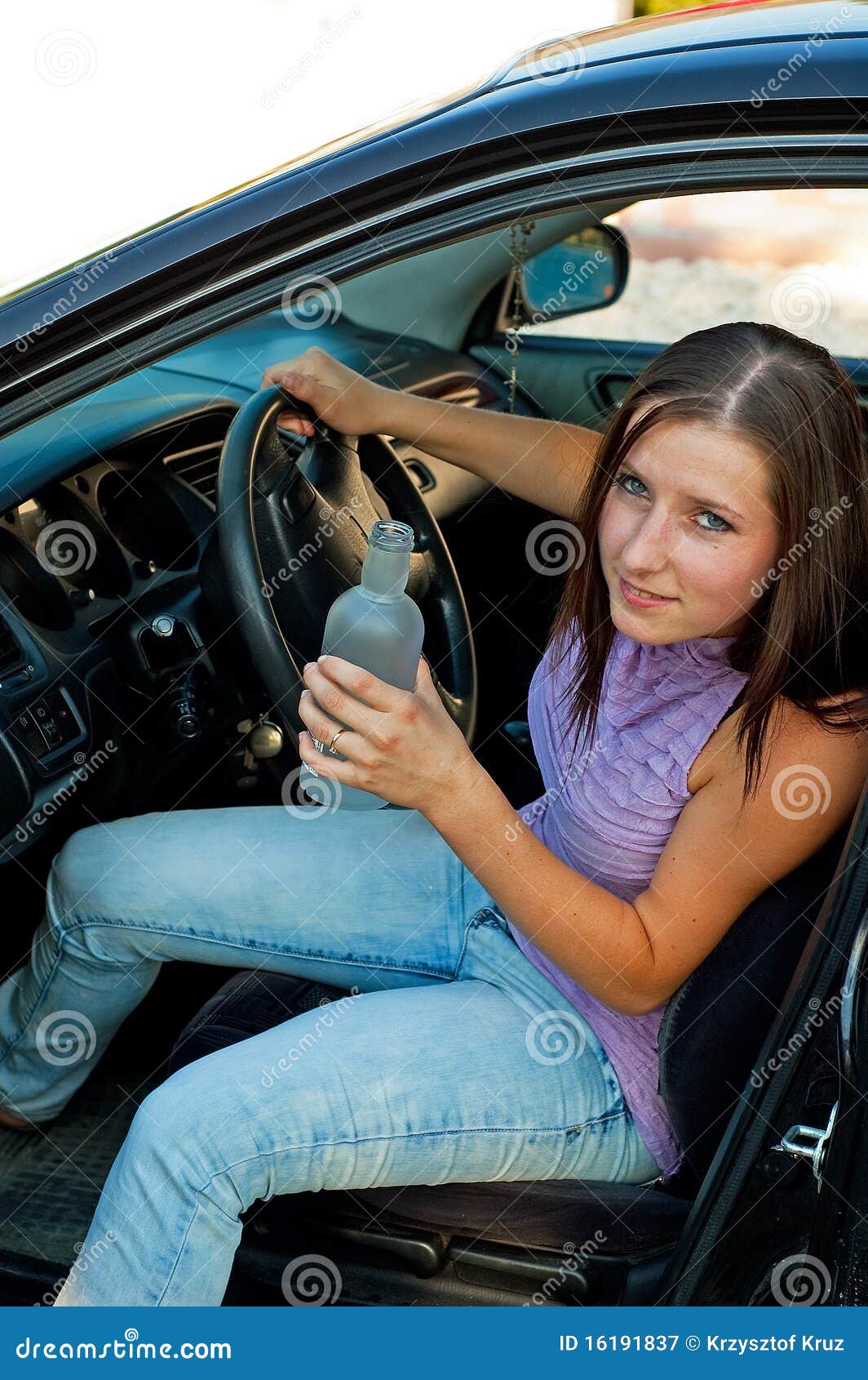 Drunk female driver stock image. Image of woman, drunk - 16191837