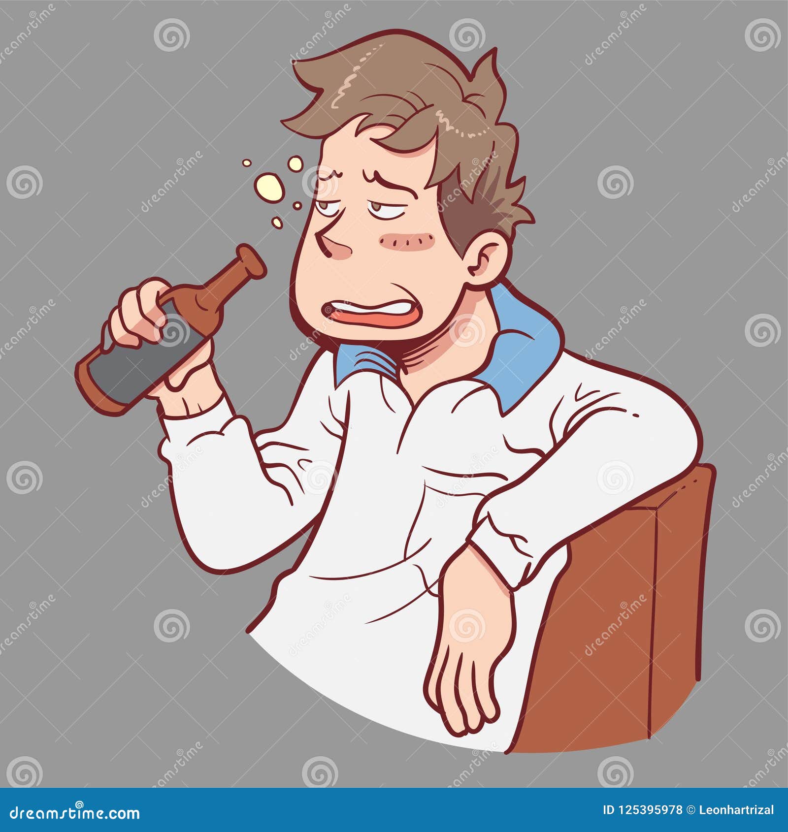 Drunk guy with beer stock vector. Illustration of drunkard - 125395978