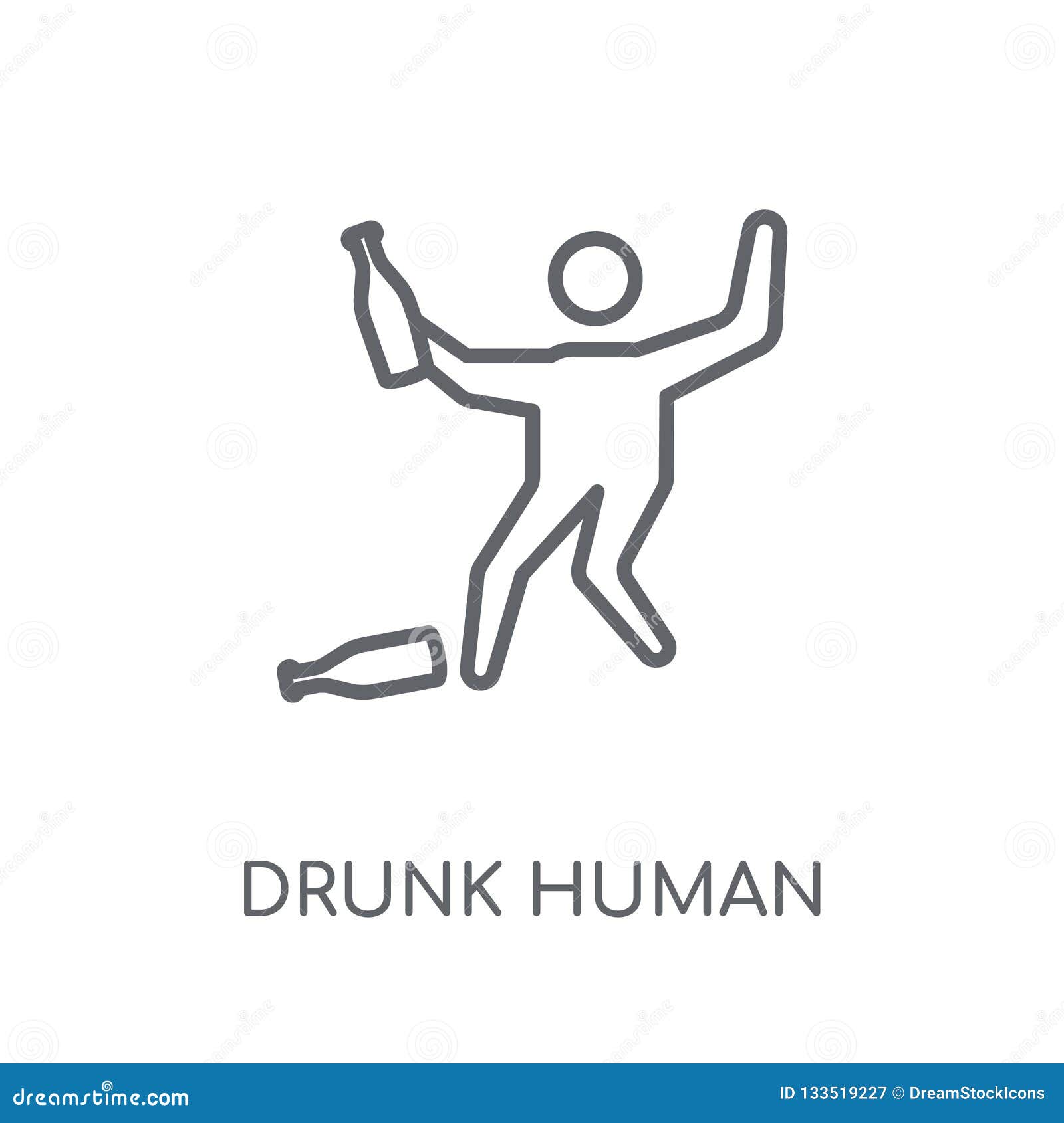 Drunk Human Icon. Trendy Drunk Human Logo Concept On White Background ...