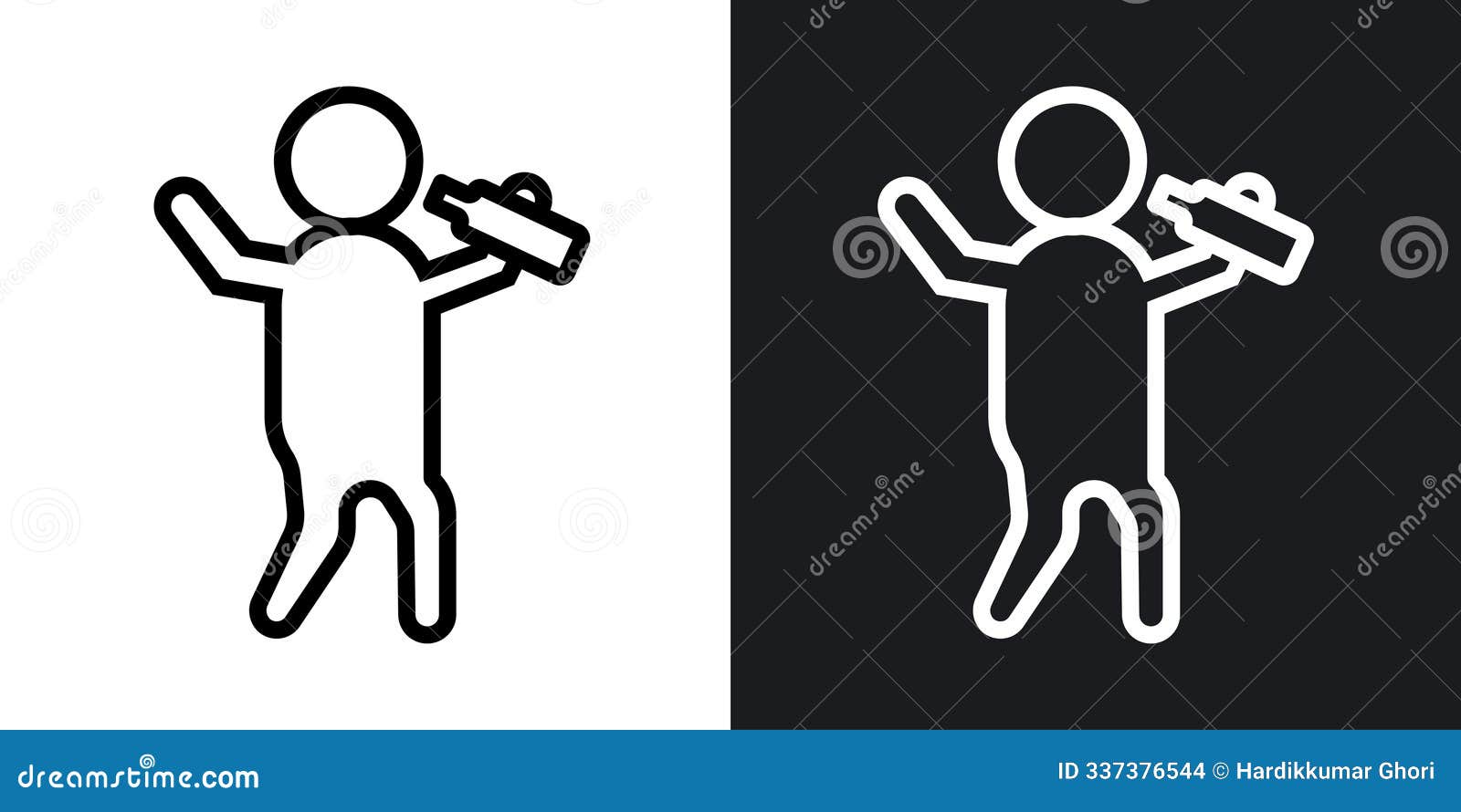 Drunk Human Thin Line Vector Icon Set Stock Vector - Illustration of ...
