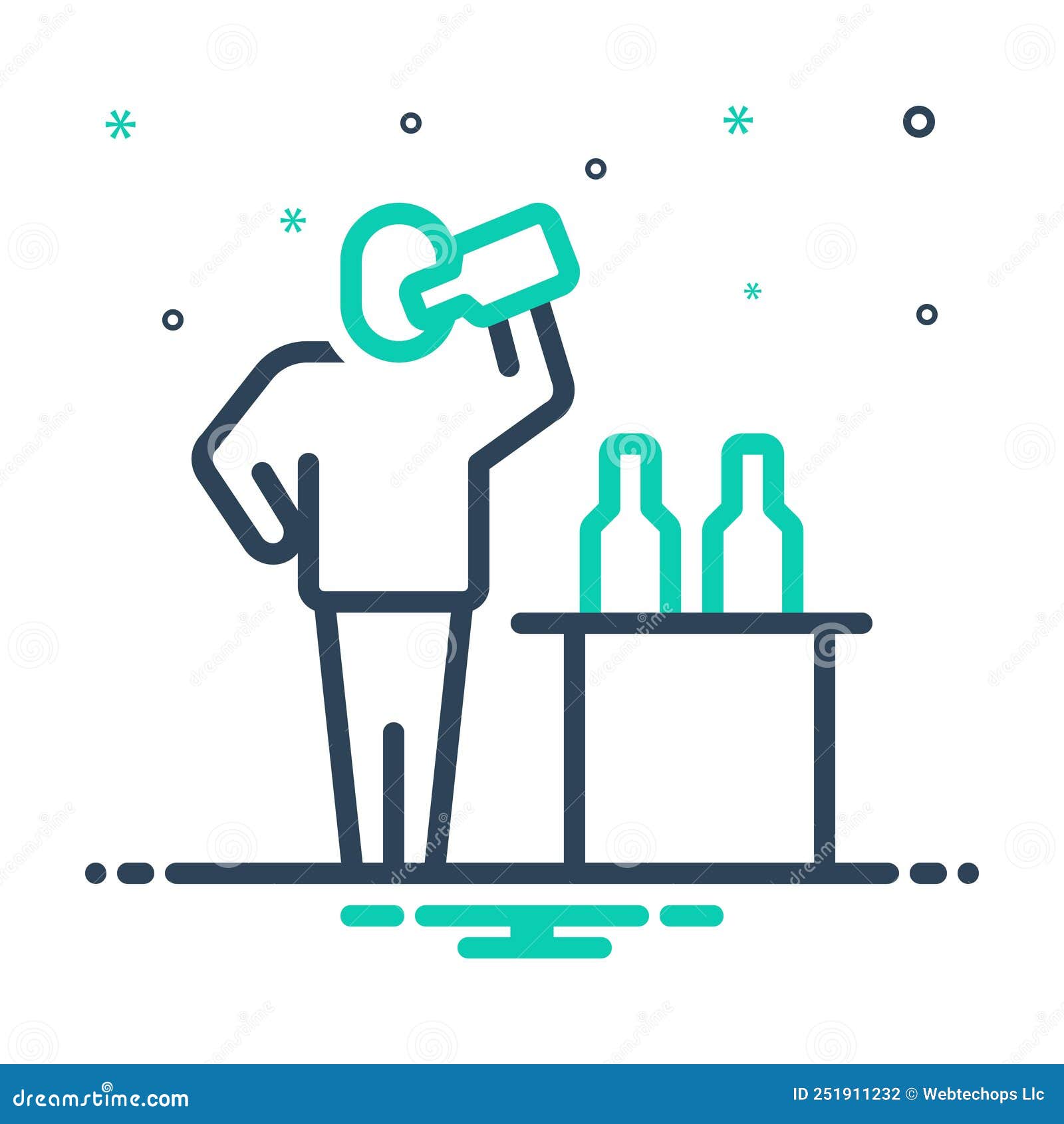 Drunken Icon Set Cartoon Vector | CartoonDealer.com #136574645