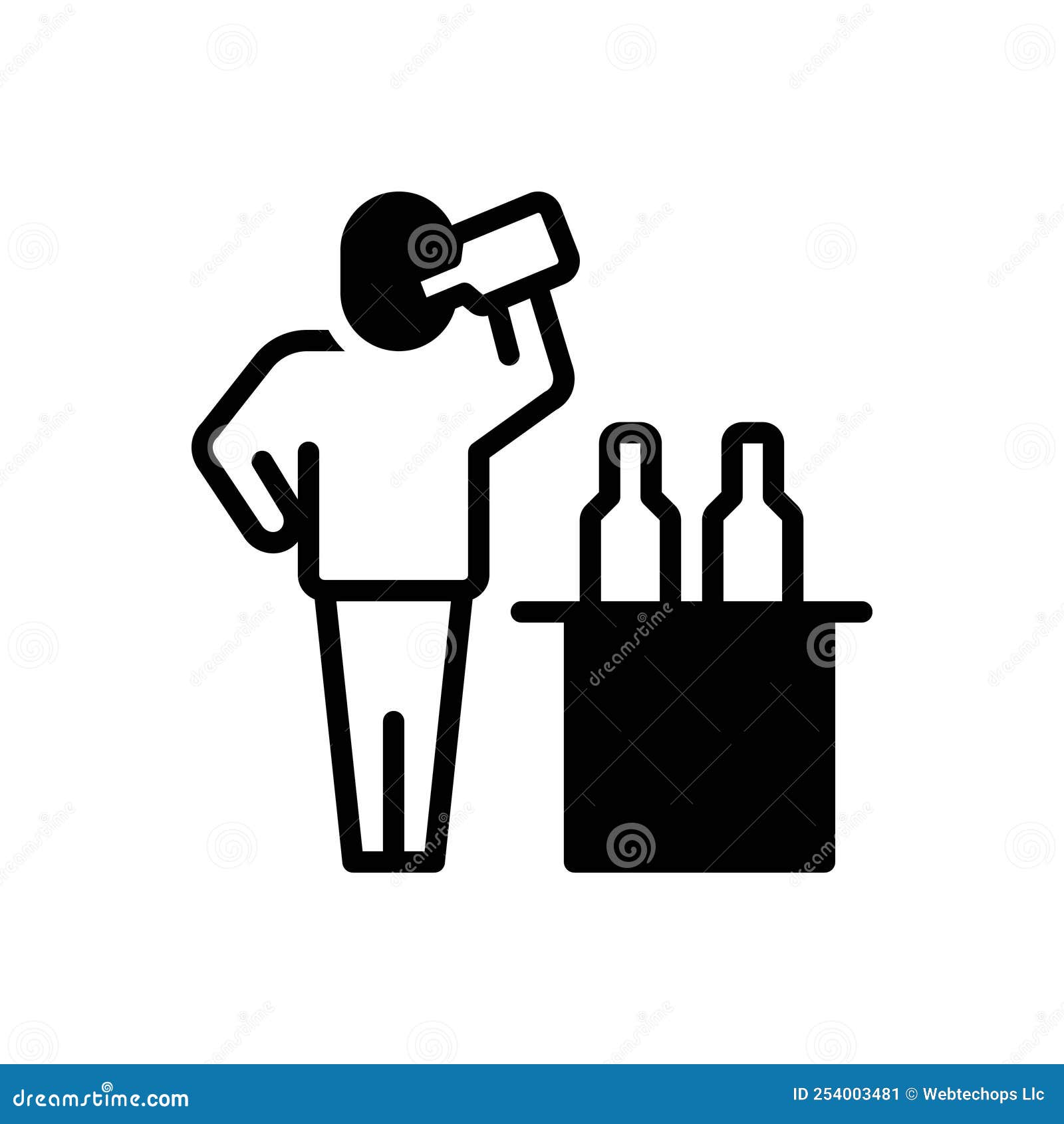 Black Solid Icon for Drunk, Fluffy and Drunken Stock Illustration ...
