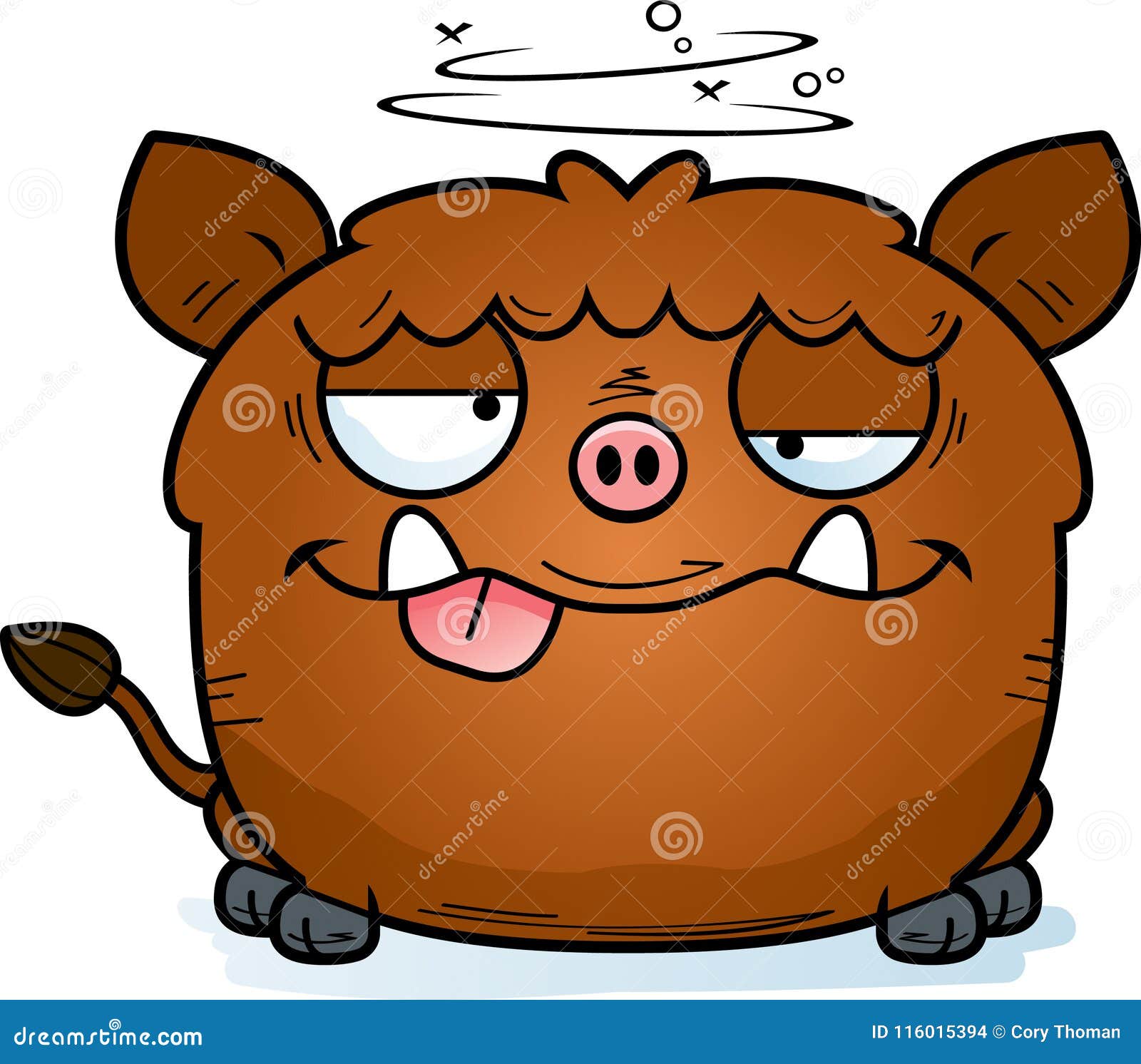 Drunk Little Boar stock vector. Illustration of vector - 116015394
