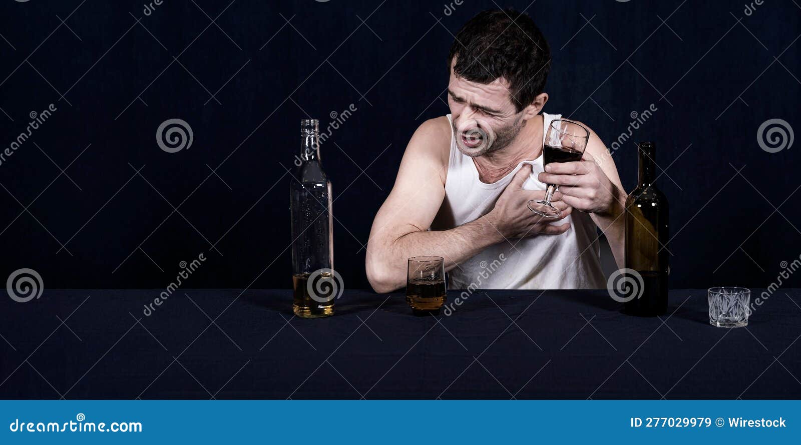 Drunk Lonely Man Drinking Alcohol Stock Image - Image of alcoholic ...