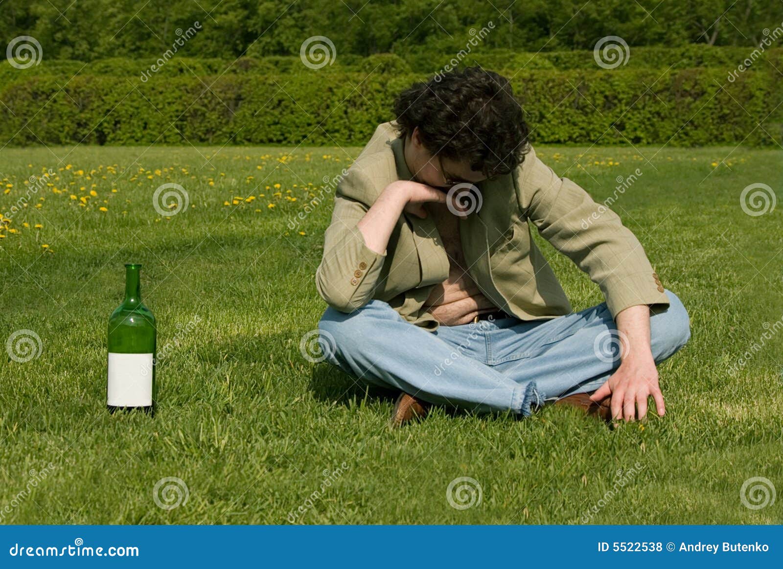 Drunk man stock photo. Image of lawn, facial, loneliness - 5522538