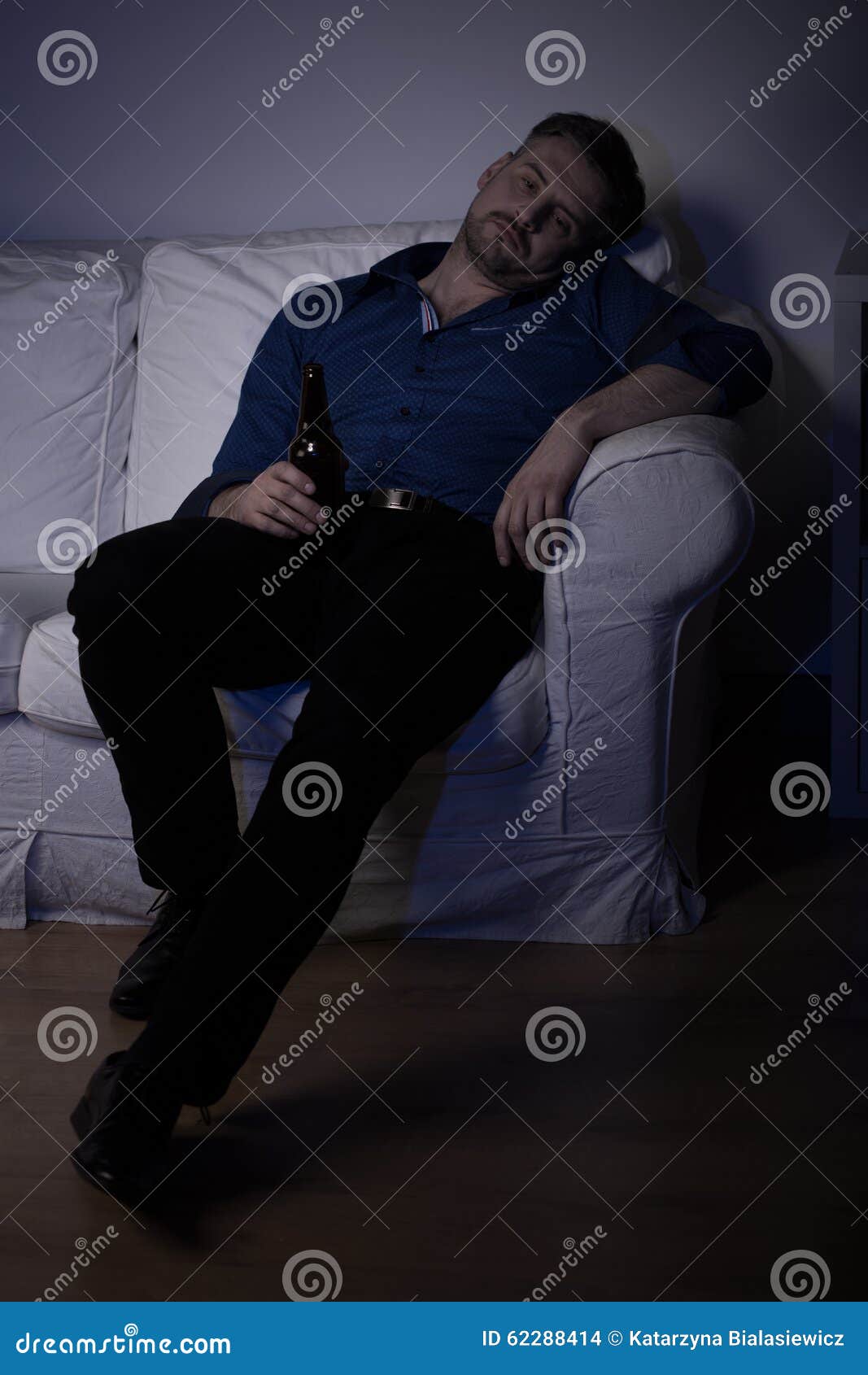 Drunk man with a beer stock photo. Image of sitting, lonely - 62288414