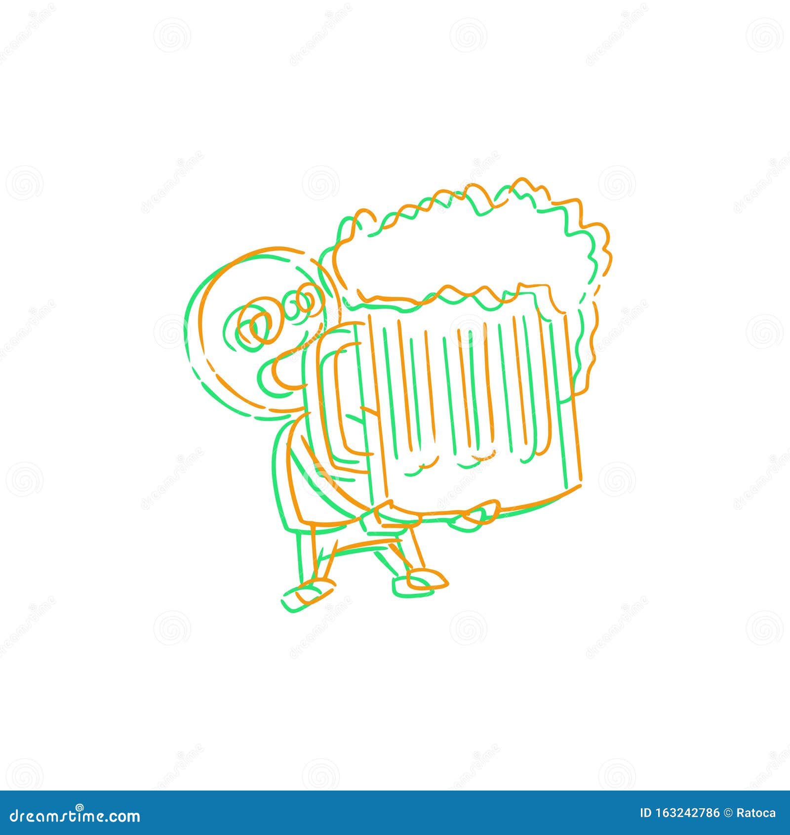 Drunk man draw stock vector. Illustration of beverage - 163242786
