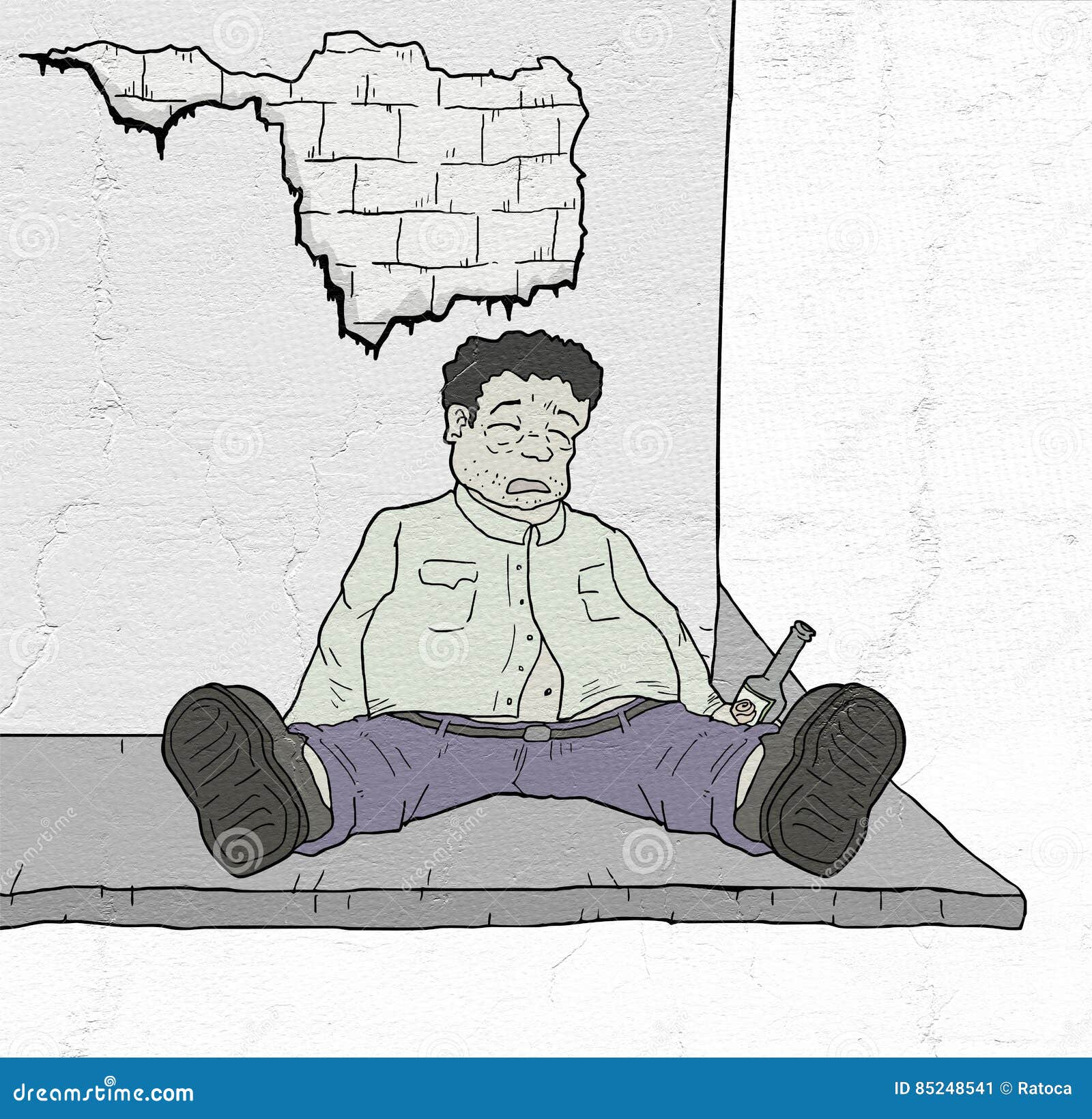 Drunk man illustration stock illustration. Illustration of hangover ...