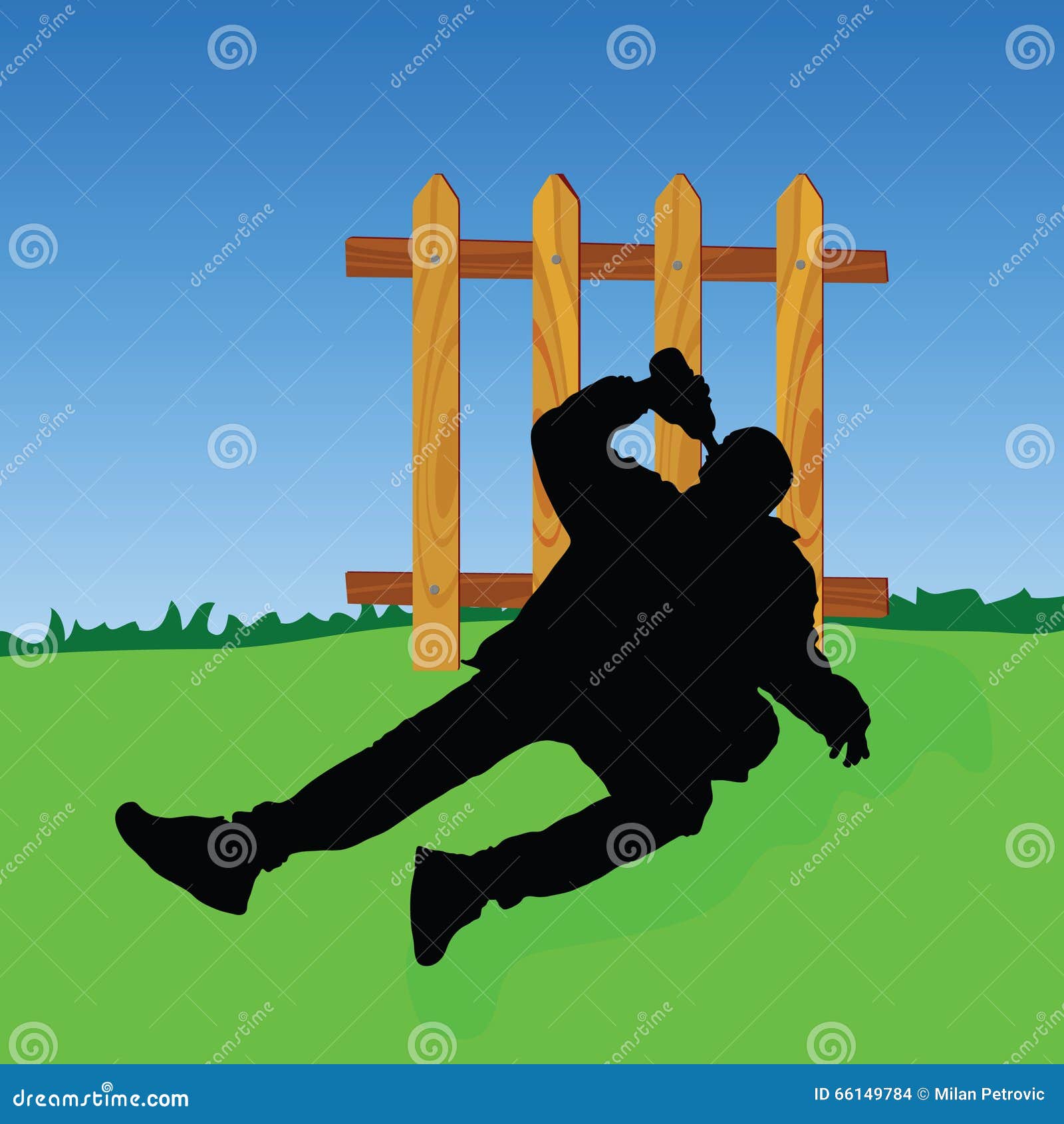 Drunk Man Illustration in Nature Color Stock Vector - Illustration of ...