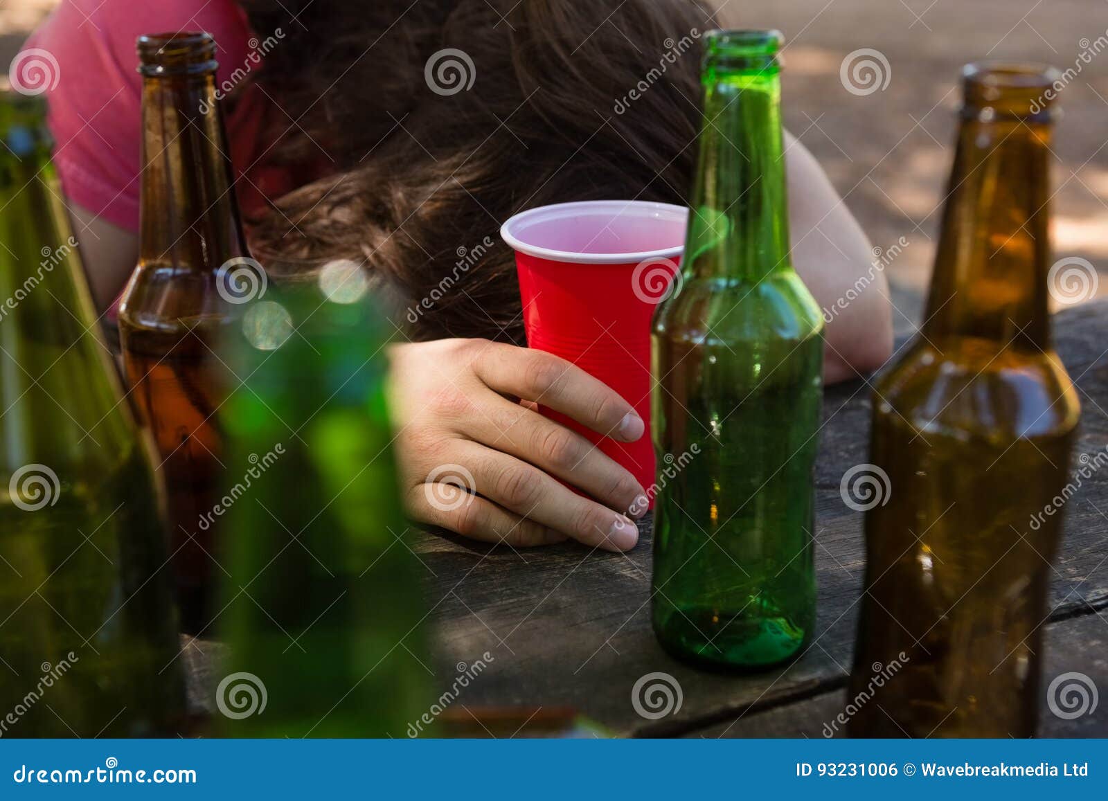 Drunk Man Leaning on the Table Holding a Glass Stock Photo - Image of ...