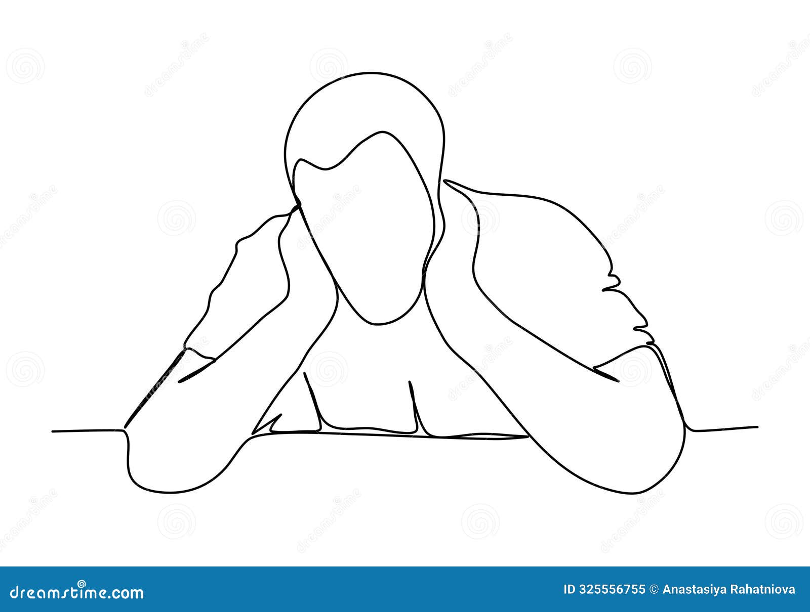 Drunk Man Sitting at a Table. One Line Drawing Vector Illustration ...