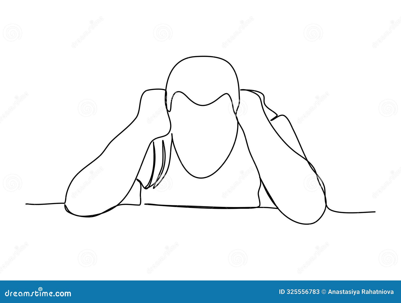 Drunk Man Sitting at a Table. One Line Drawing Vector Illustration ...