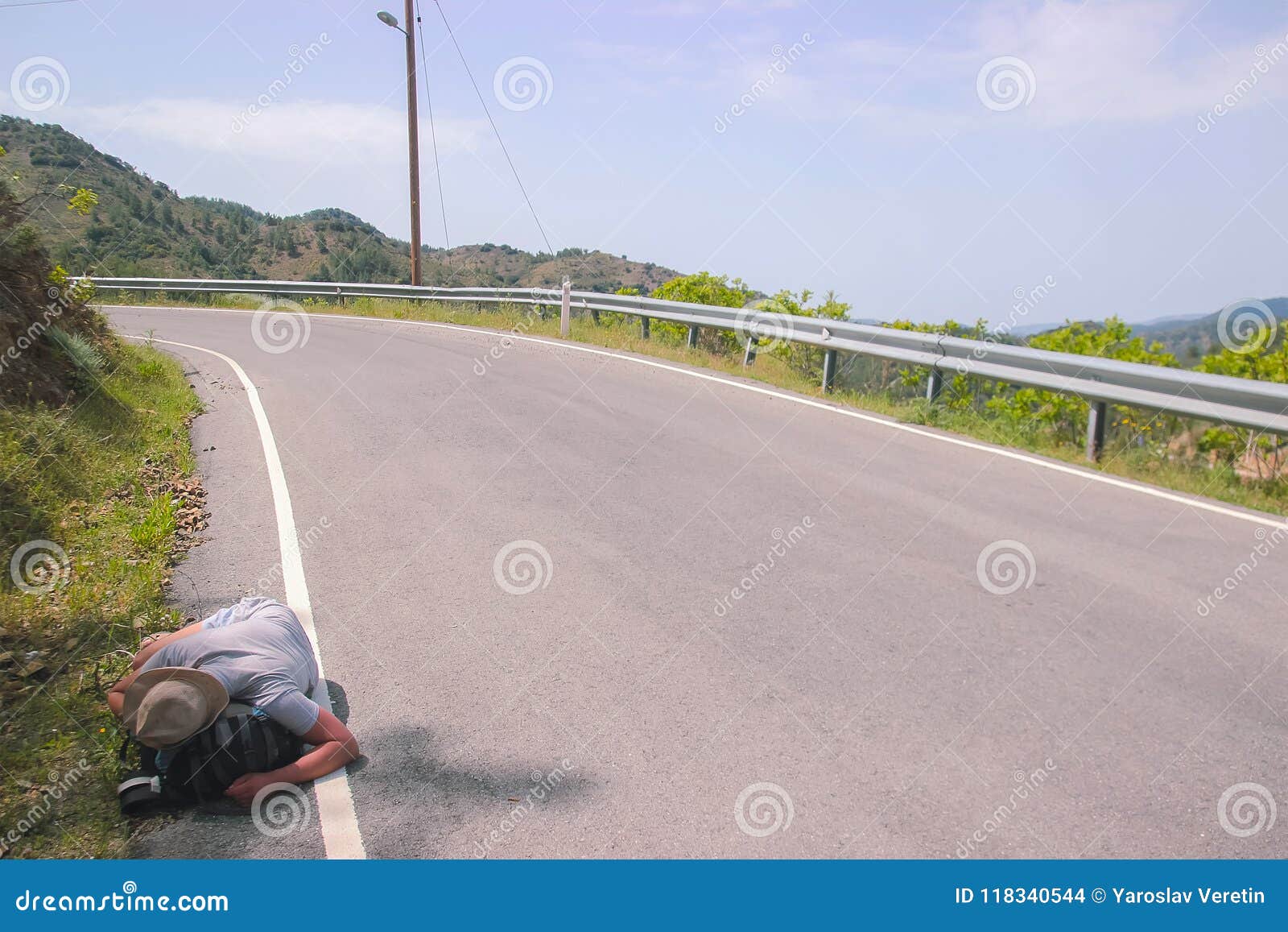 Drunk Man Sleeps on the Highway Editorial Stock Image - Image of drunk ...