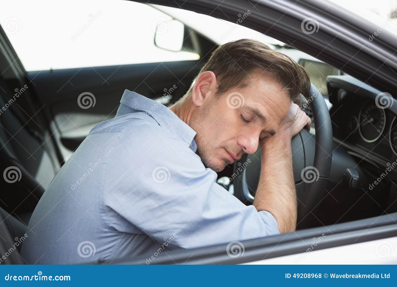 Drunk Man Slumped on Steering Wheel Stock Photo - Image of caucasian ...