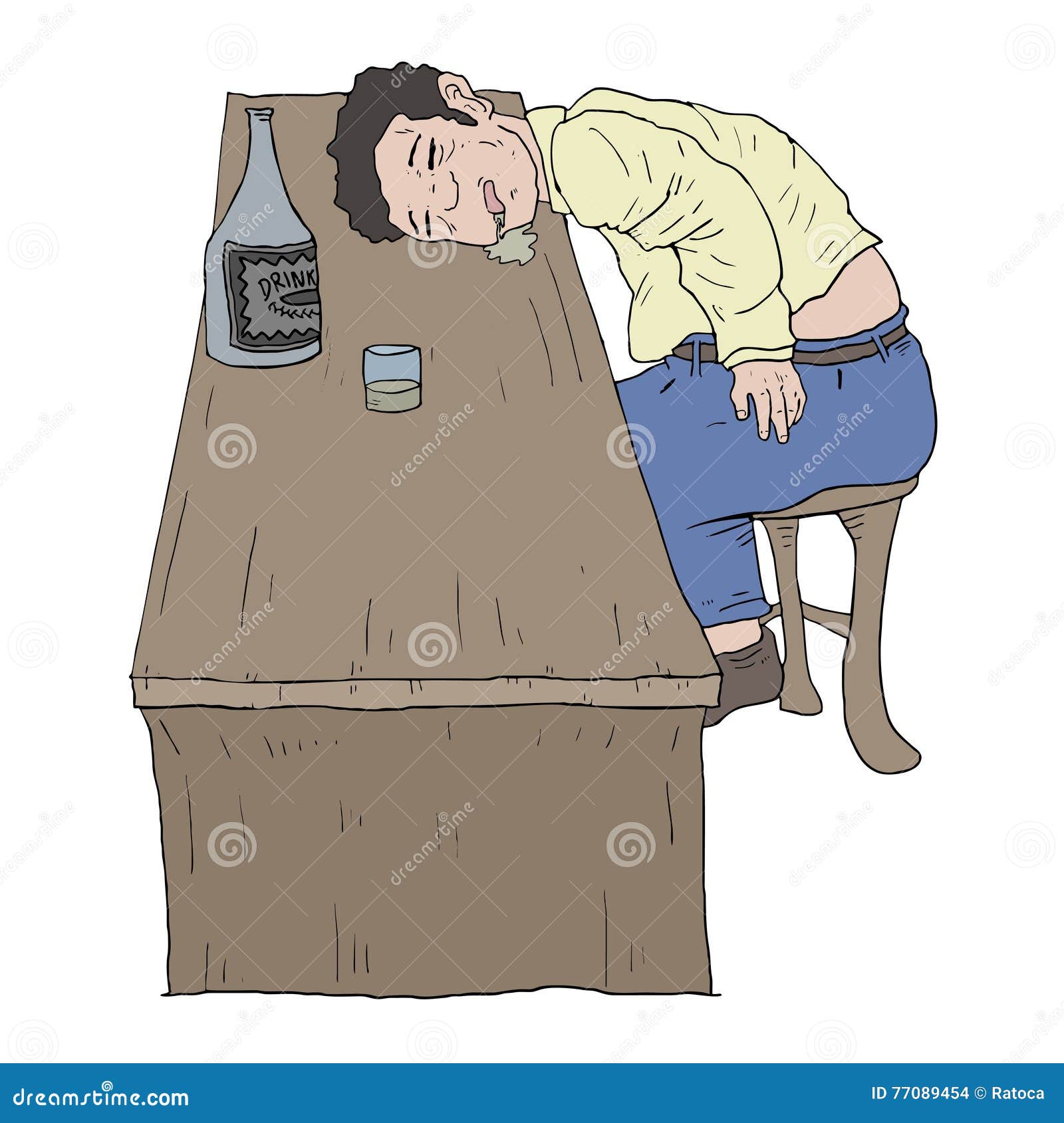 Drunk in pub stock vector. Illustration of male, hard - 77089454