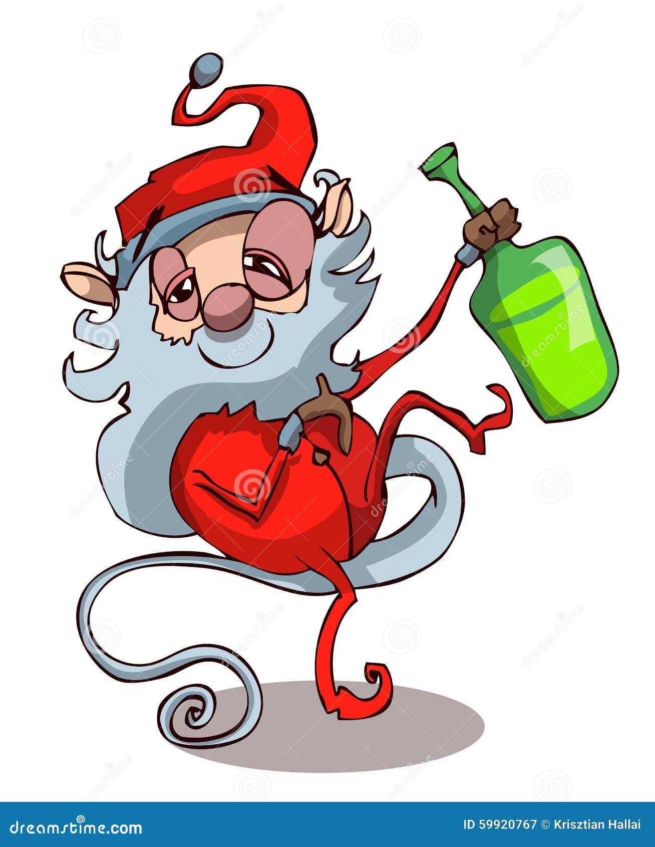 Drunk Santa Clause Vector Illustration. Stock Vector - Illustration of ...