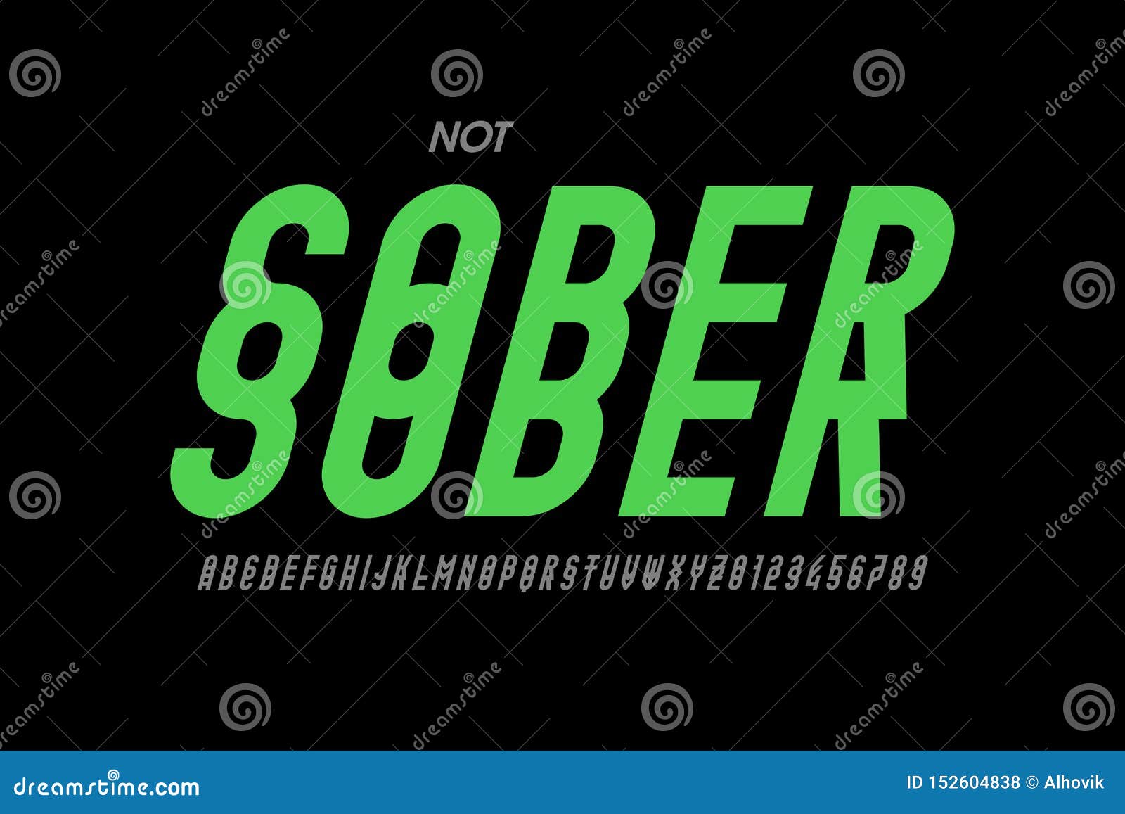 Drunk style font stock vector. Illustration of sober - 152604838