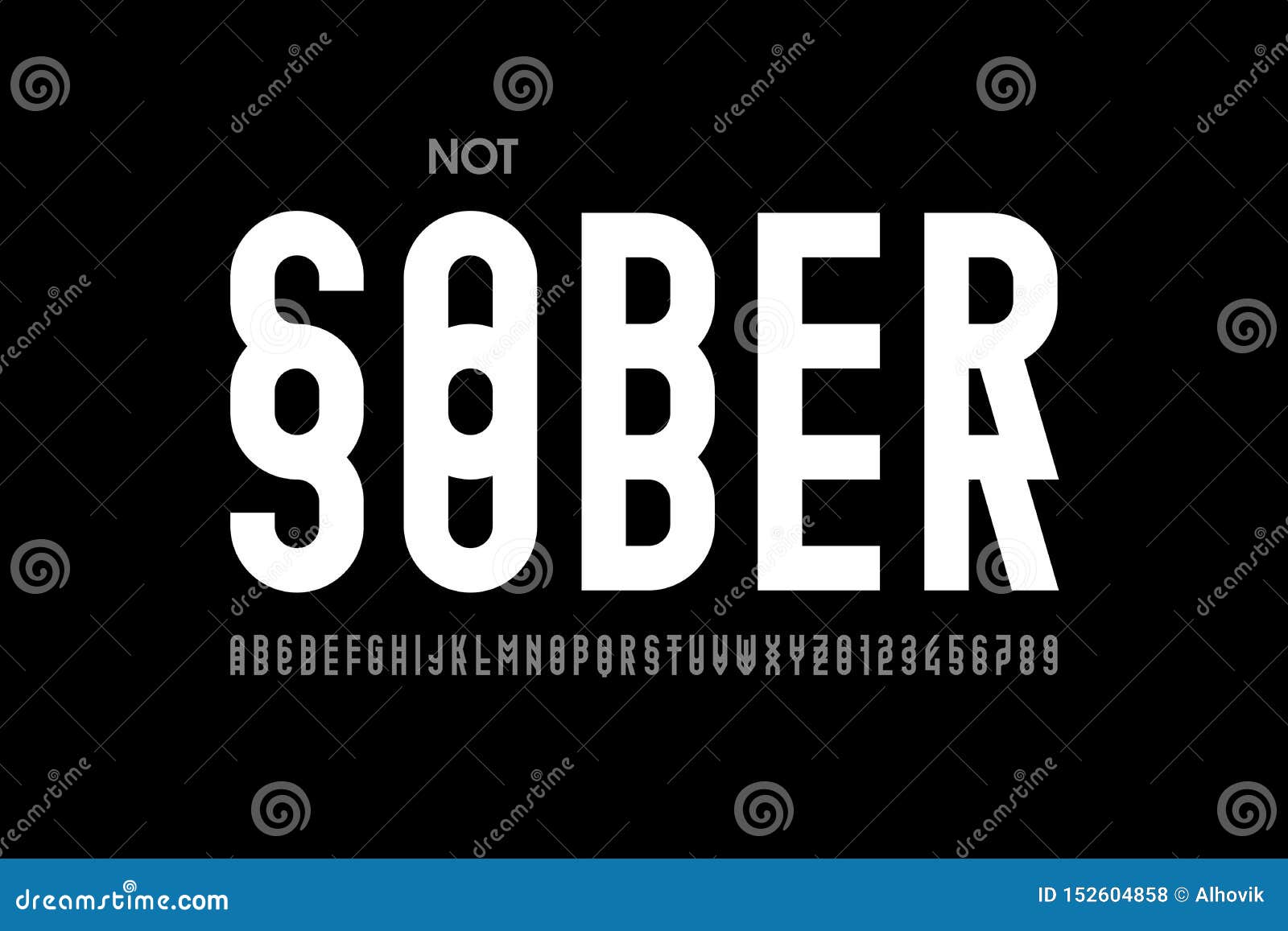 Drunk style font stock vector. Illustration of march - 152604858