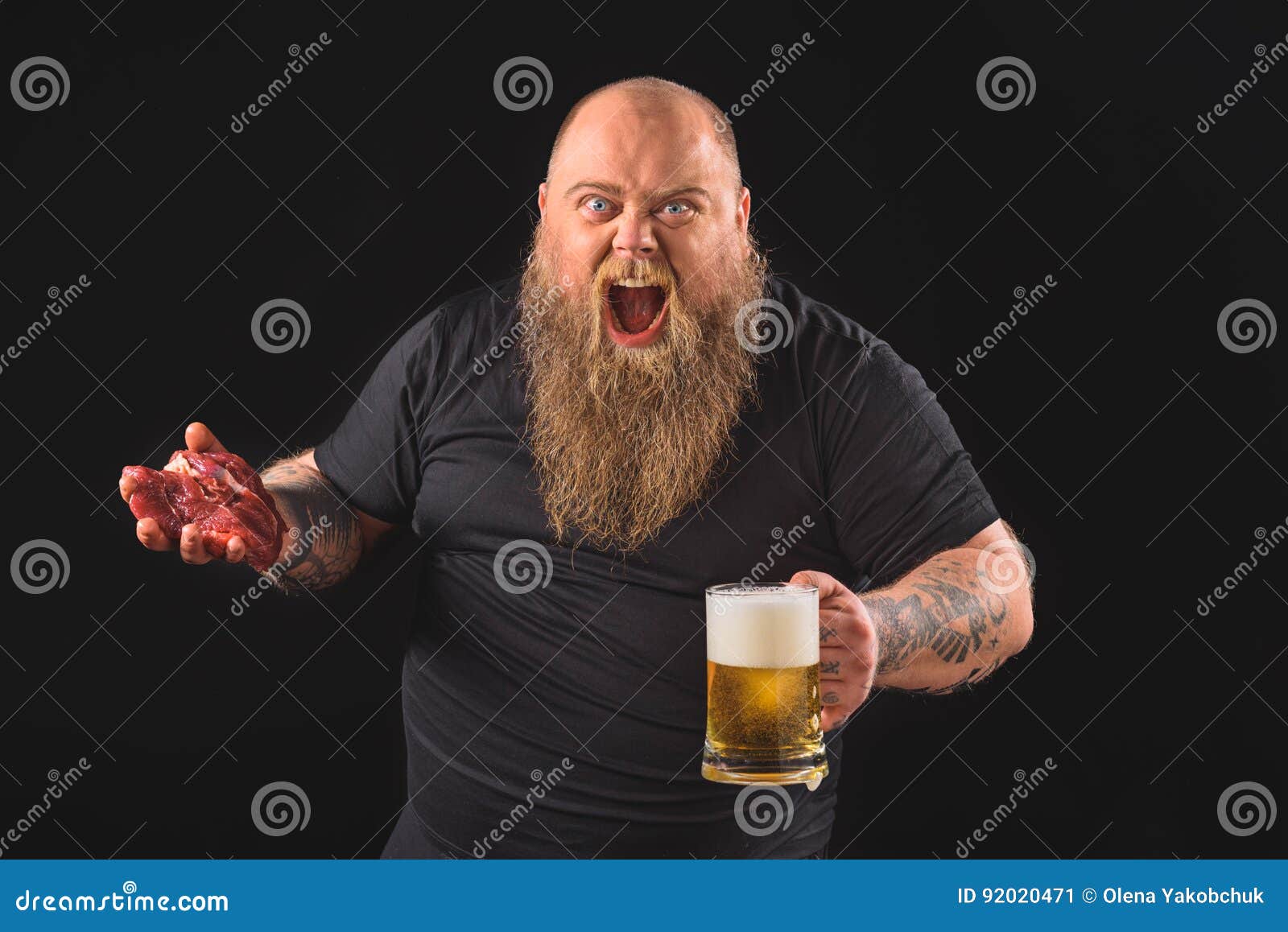 Drunk Thick Guy Expressing Negative Emotions Stock Image - Image of ...