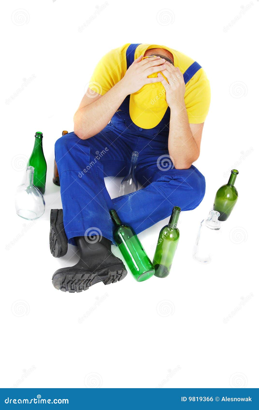 Drunk worker stock photo. Image of drinky, bottle, yellow - 9819366