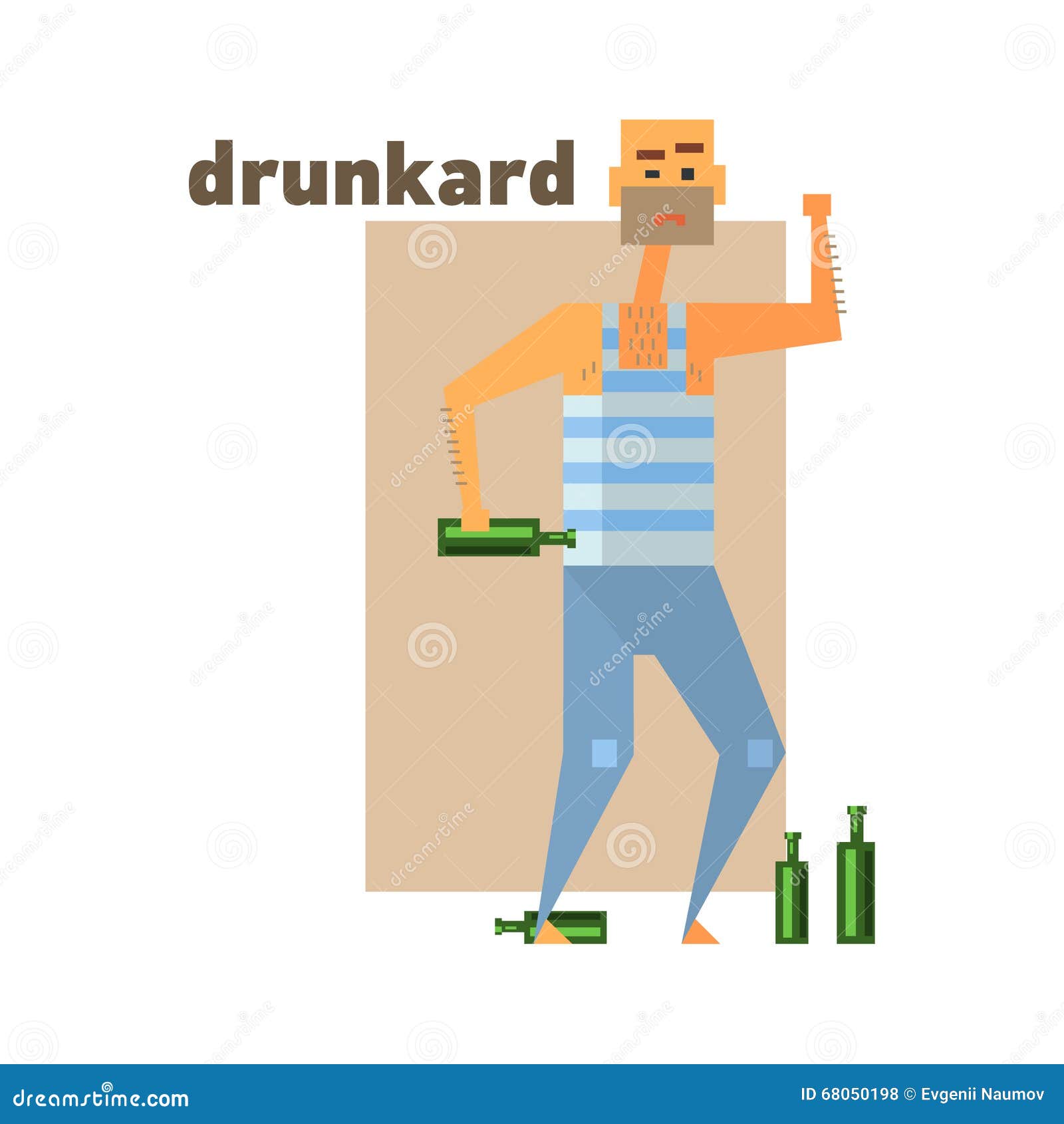 Drunkard Abstract Figure stock vector. Illustration of tippler - 68050198