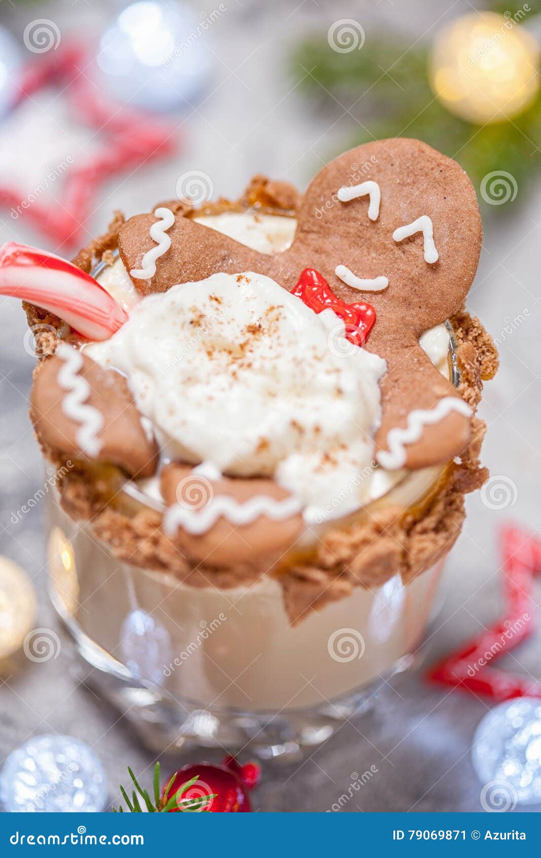 Drunken Gingerbread Man in a Christmas Cocktail Stock Image - Image of ...