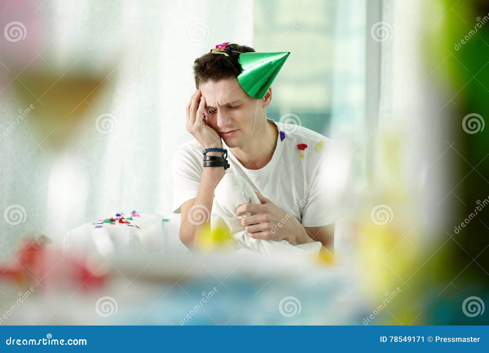 Drunken headache stock image. Image of young, mess, disheveled - 78549171