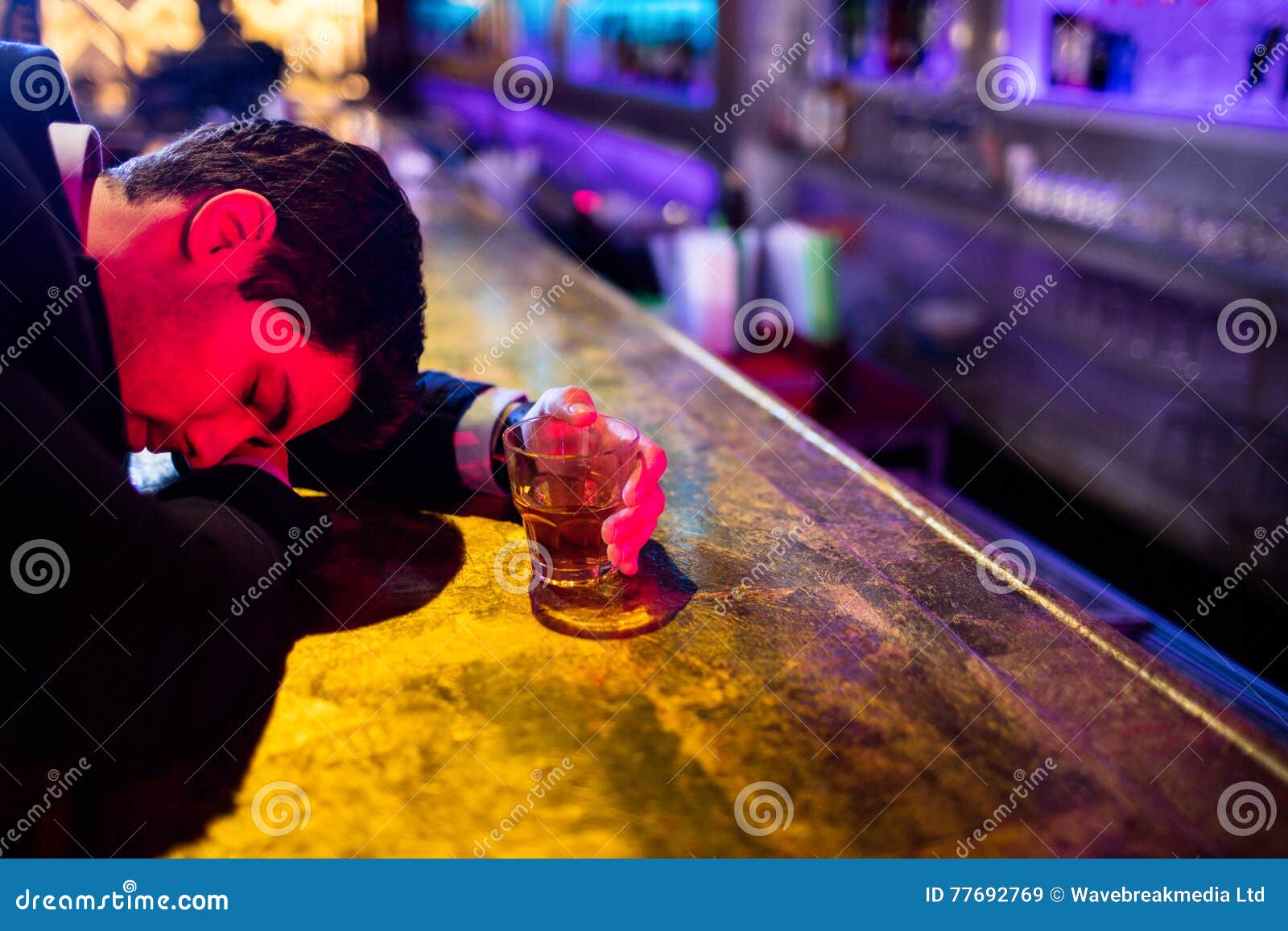 Drunken Man Sleeping On A Bar Counter Stock Photography | CartoonDealer ...