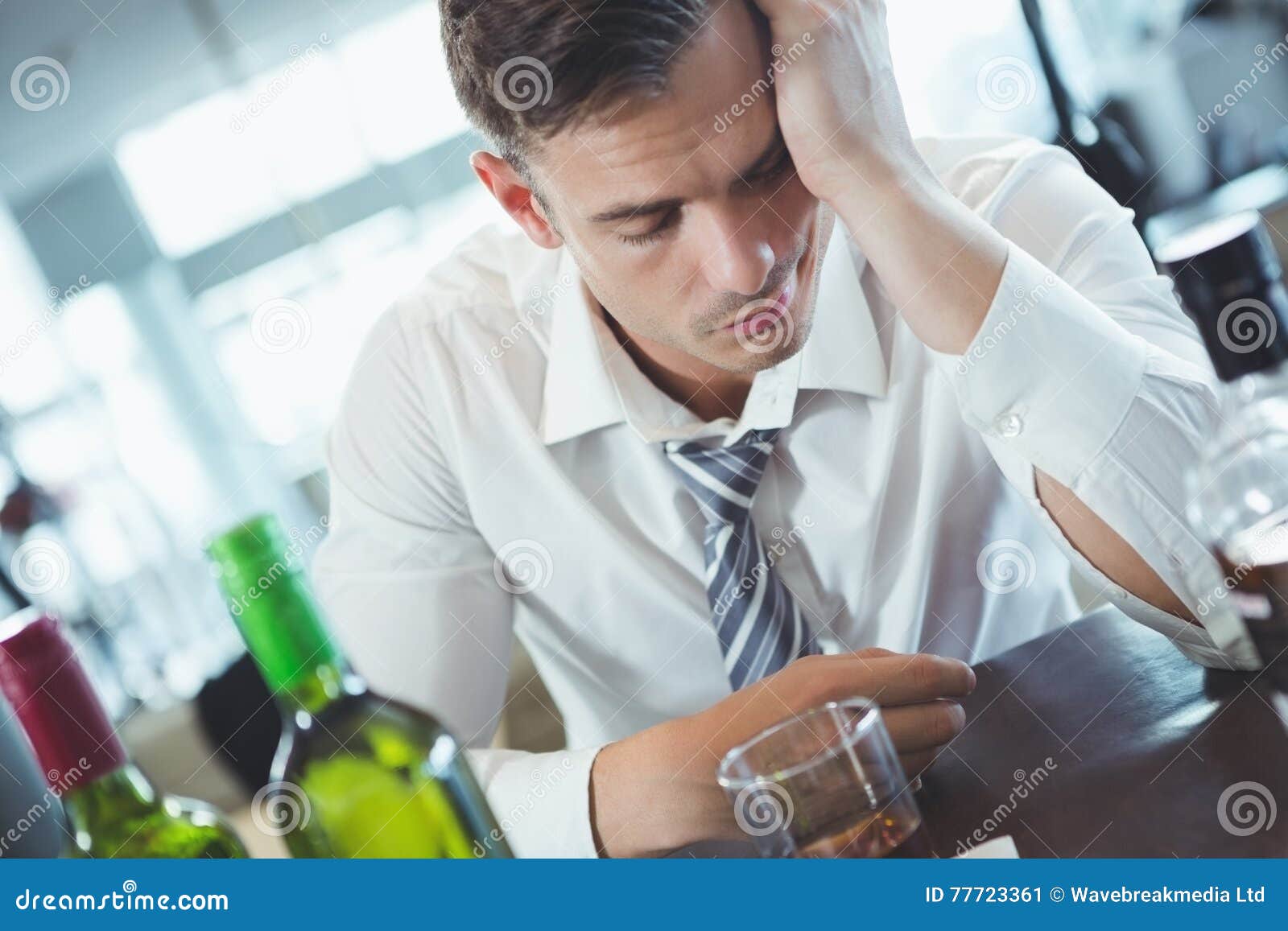 Drunken Man Sleeping on a Bar Counter Stock Image - Image of smart ...