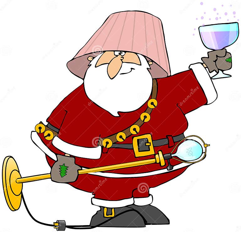Drunken Santa stock illustration. Illustration of party - 7468651