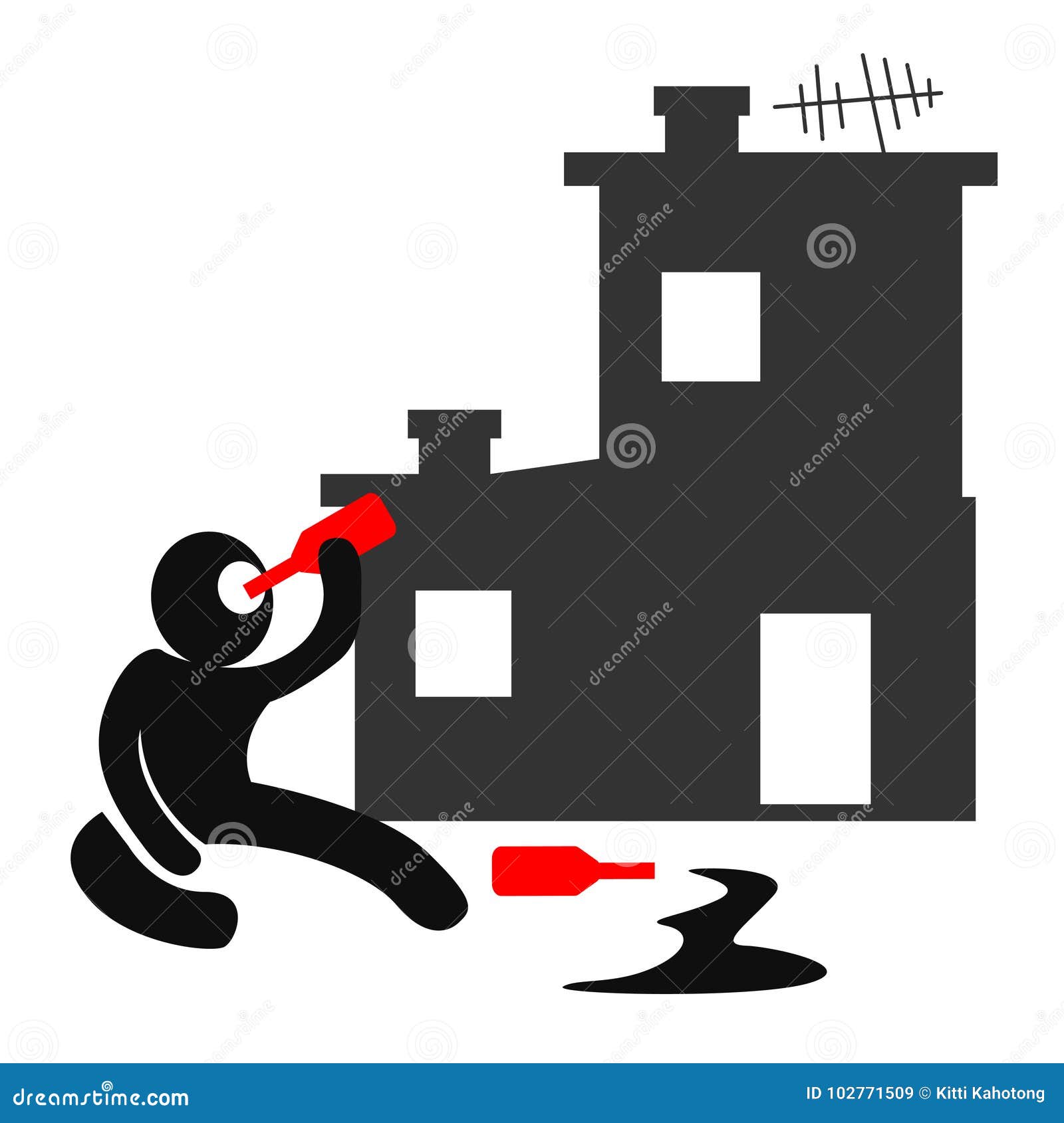 Drunken Symbol Black On White Background Stock Photo | CartoonDealer ...