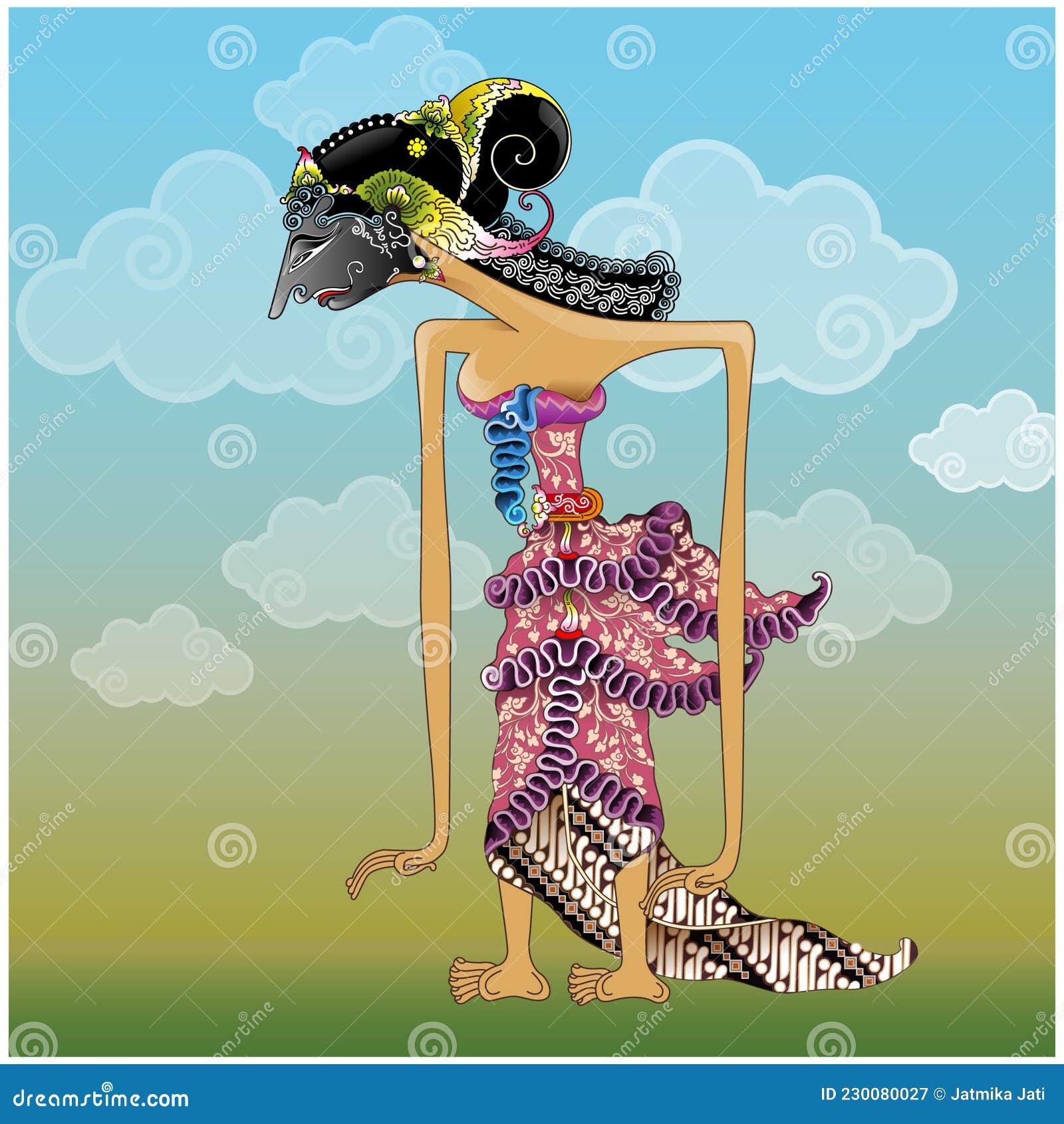 Drupadi Shadow Puppet Character Stock Vector - Illustration of human ...