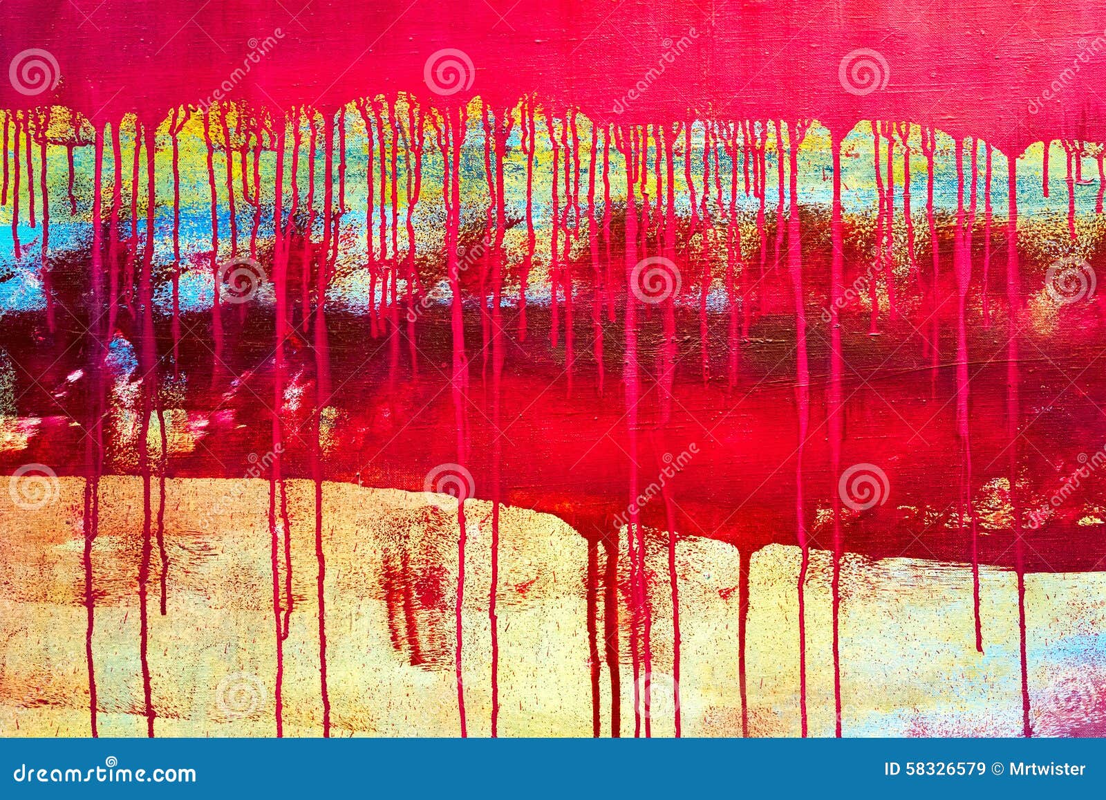 Druppels Van Rode Verf Op Canvasachtergrond Stock Afbeelding - Image of ...