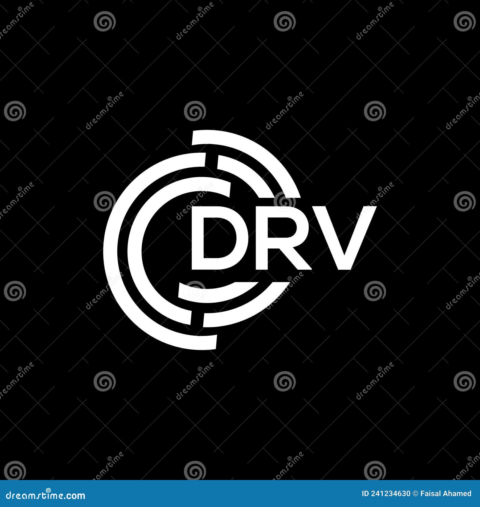 DRV Letter Logo Design on Black Background. DRV Creative Initials ...