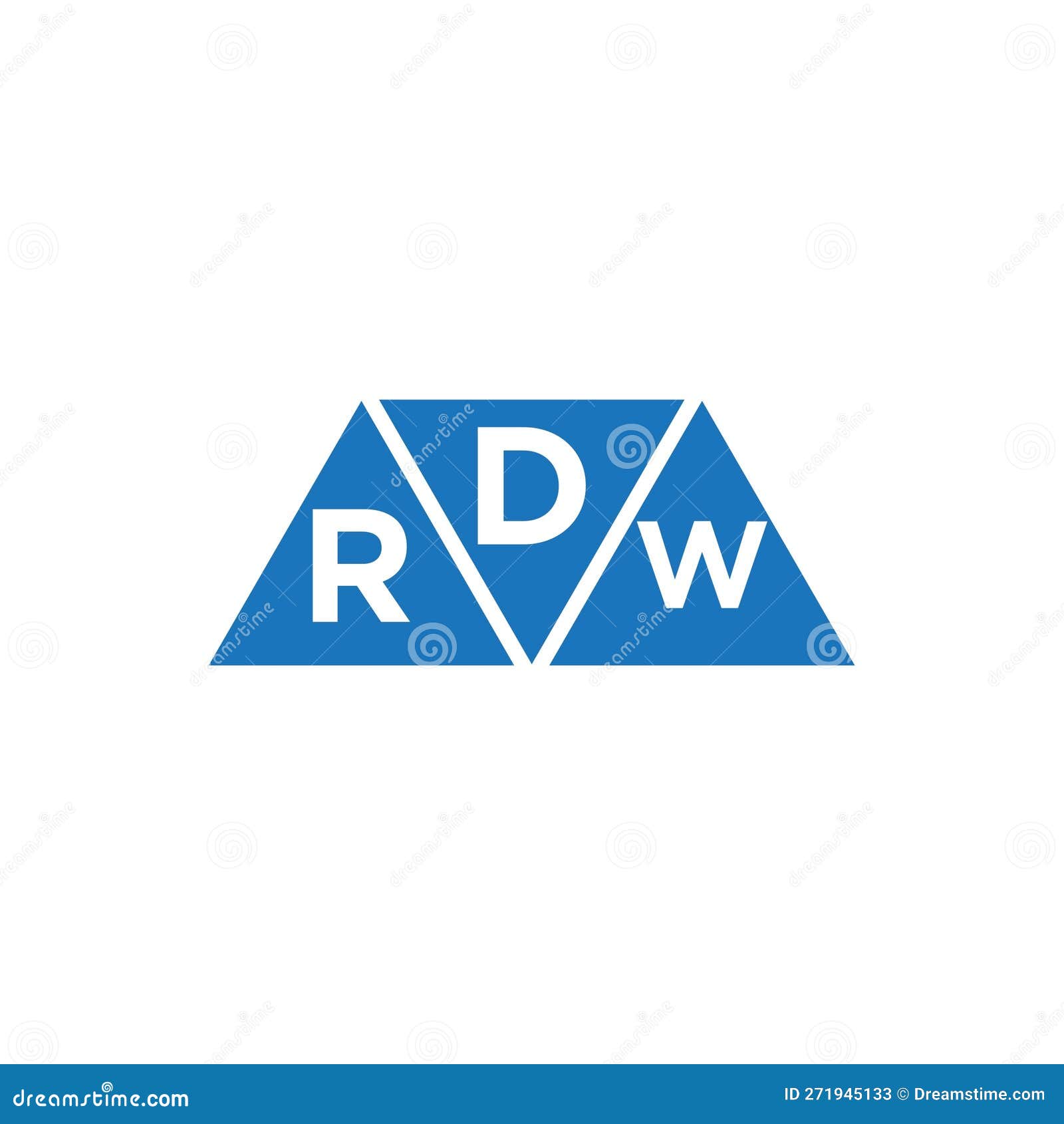 DRW 3 Triangle Shape Logo Design on White Background. DRW Creative Initials Letter Logo Concept ...