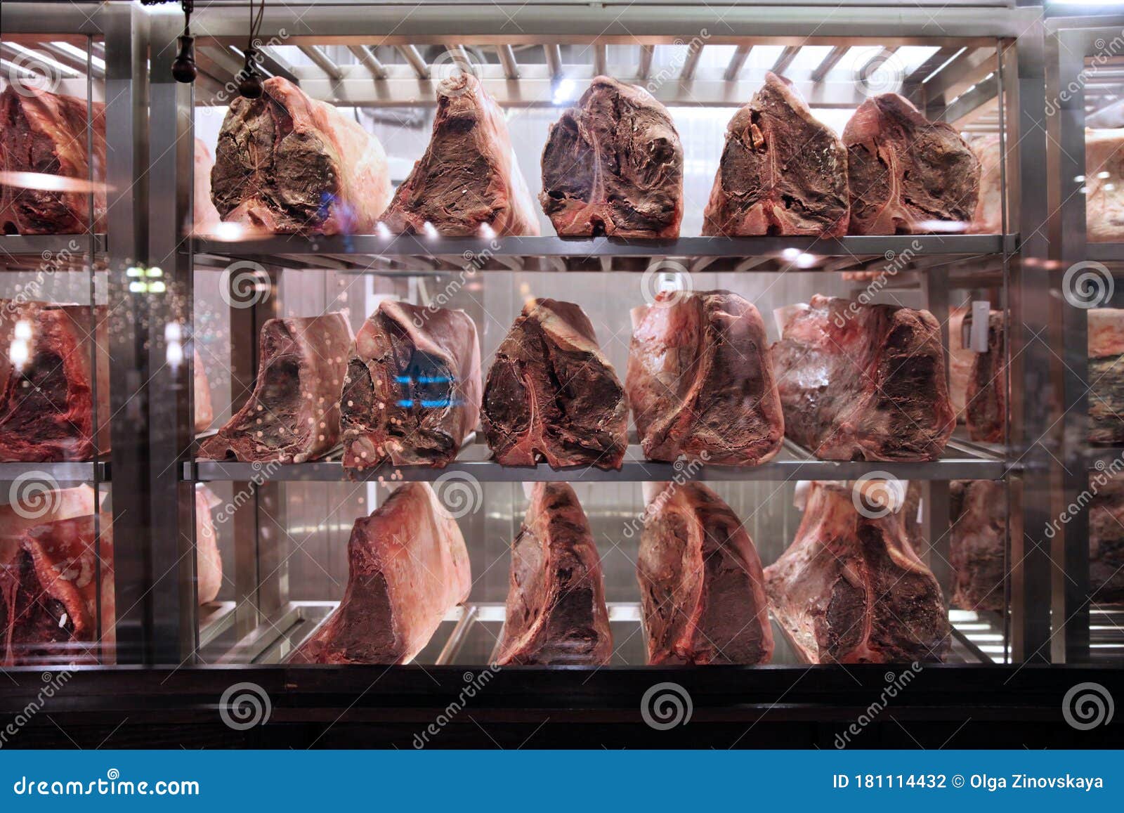 Dry-aged Cuts of Meat, Aged Beef for Steaks Stock Photo - Image of ...