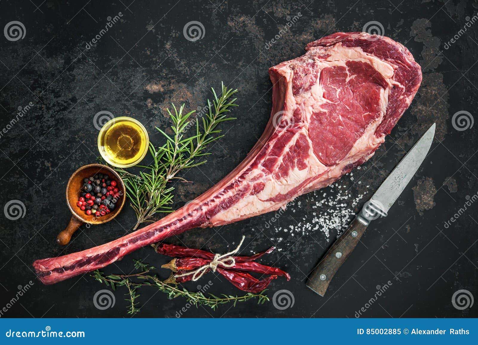 Dry Aged Raw Tomahawk Beef Steak Stock Image - Image of chop, cooking ...