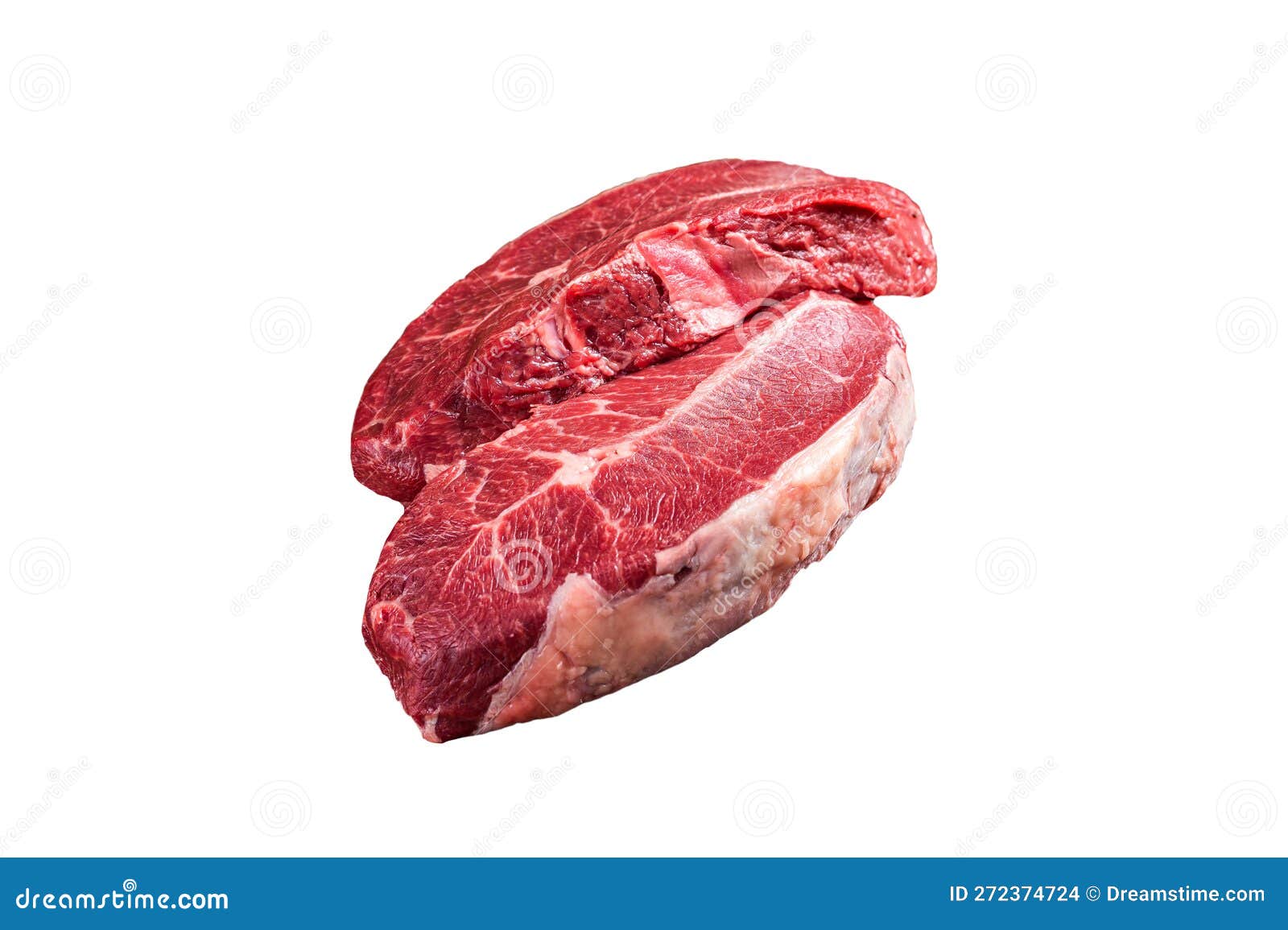 Dry Aged Raw Top Blade Beef Meat Steaks. Isolated on White Background ...