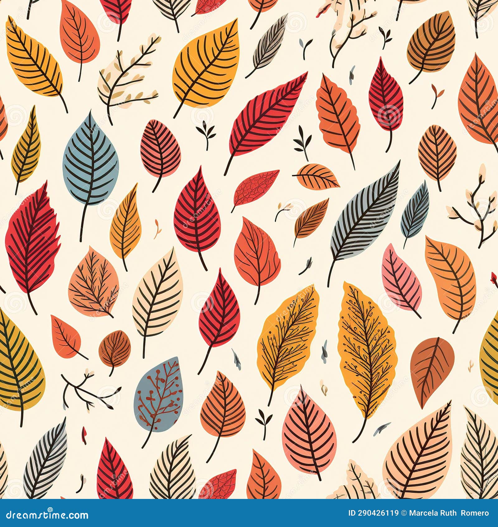 Dry Autumn Leaf, Seamless Pattern. AI Generated Stock Illustration - Illustration of fabric ...