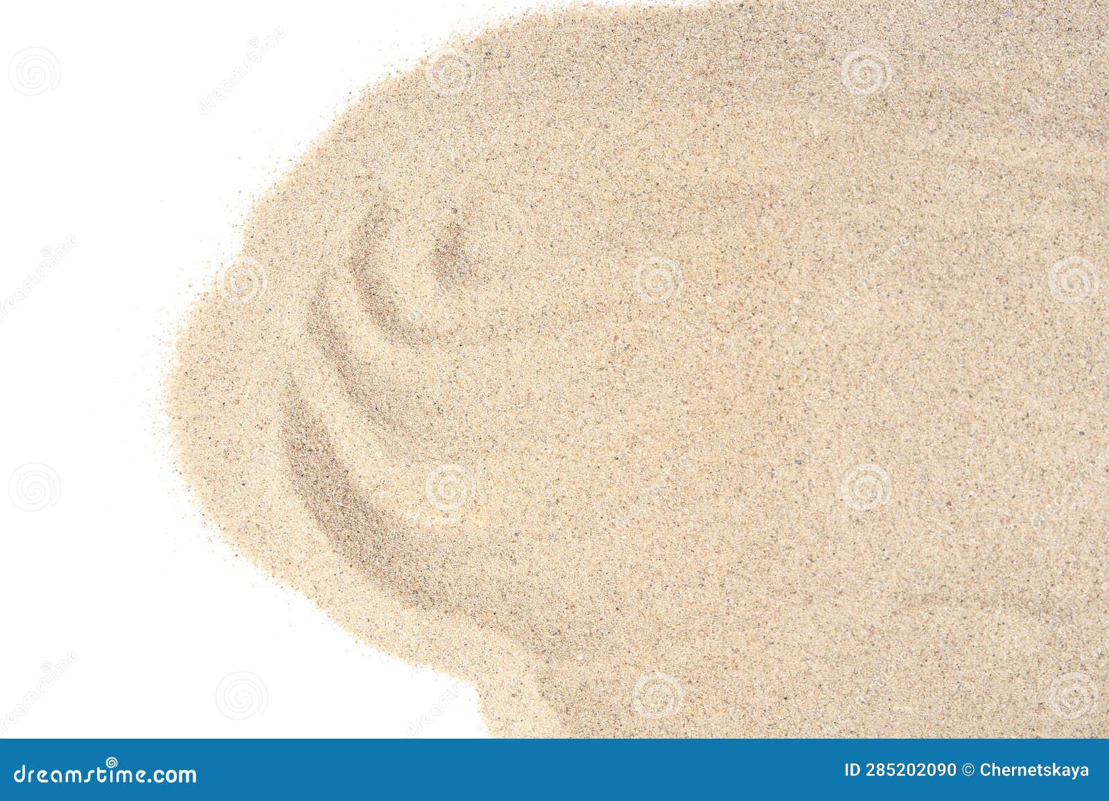 Dry Beach Sand Isolated on White, Top View Stock Photo - Image of sandy ...
