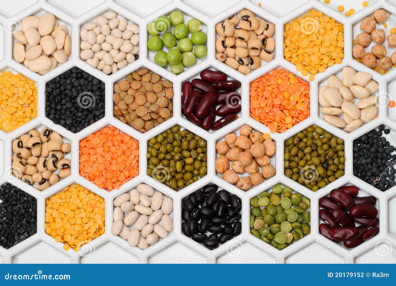 Dry Bean Products in Honeycombs Stock Photo - Image of chickpeas, dried ...