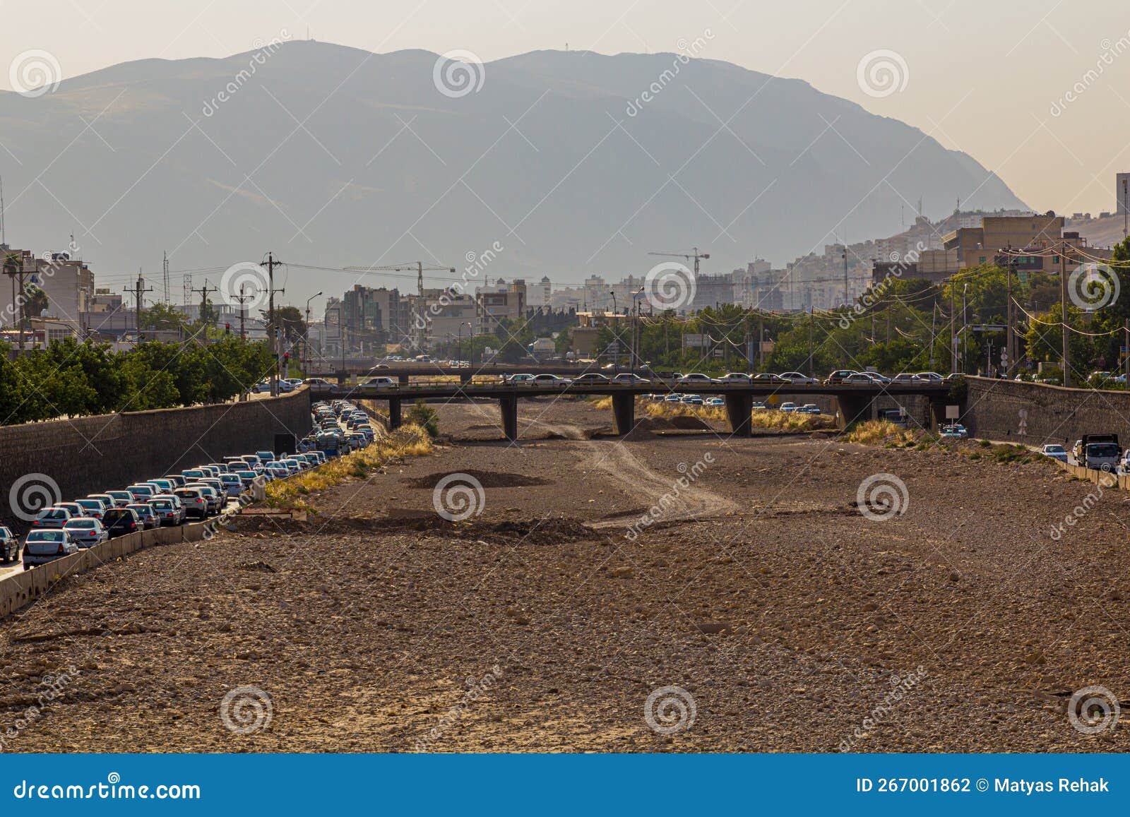 Dry Bed of Khoshk River in Shiraz, Ir Stock Photo - Image of bottom ...