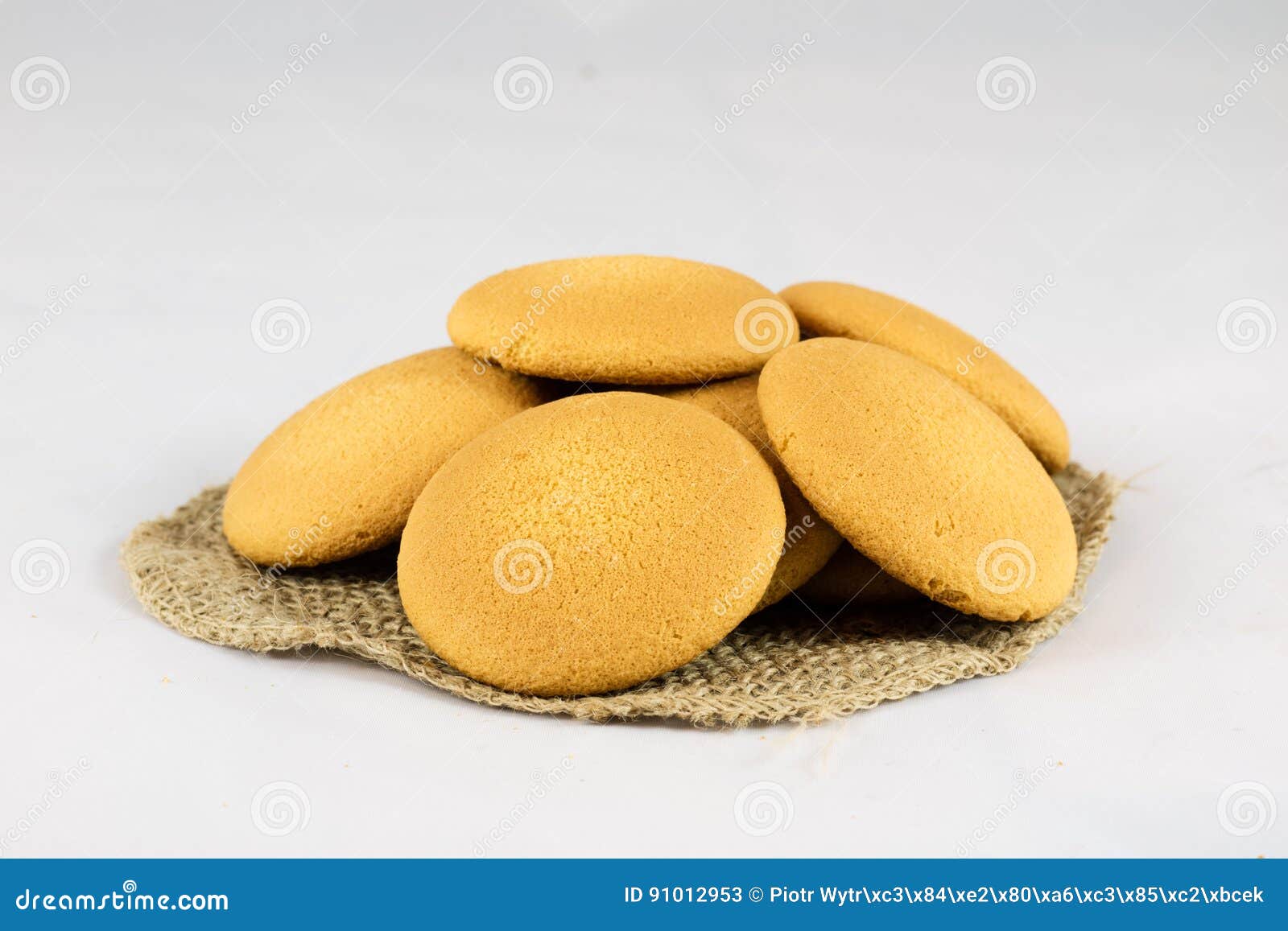 Dry Biscuits Cakes on White Isolated Background Stock Image - Image of ...
