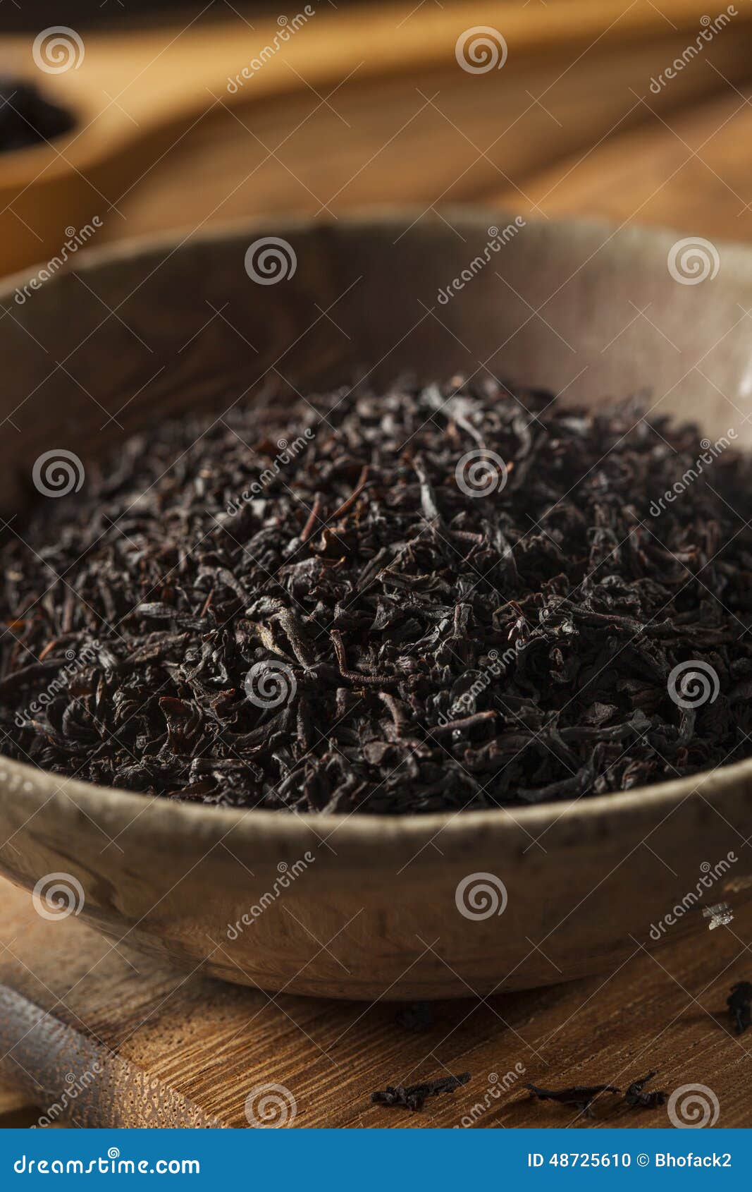 Dry Black Loose Leaf Tea stock photo. Image of medicine - 48725610
